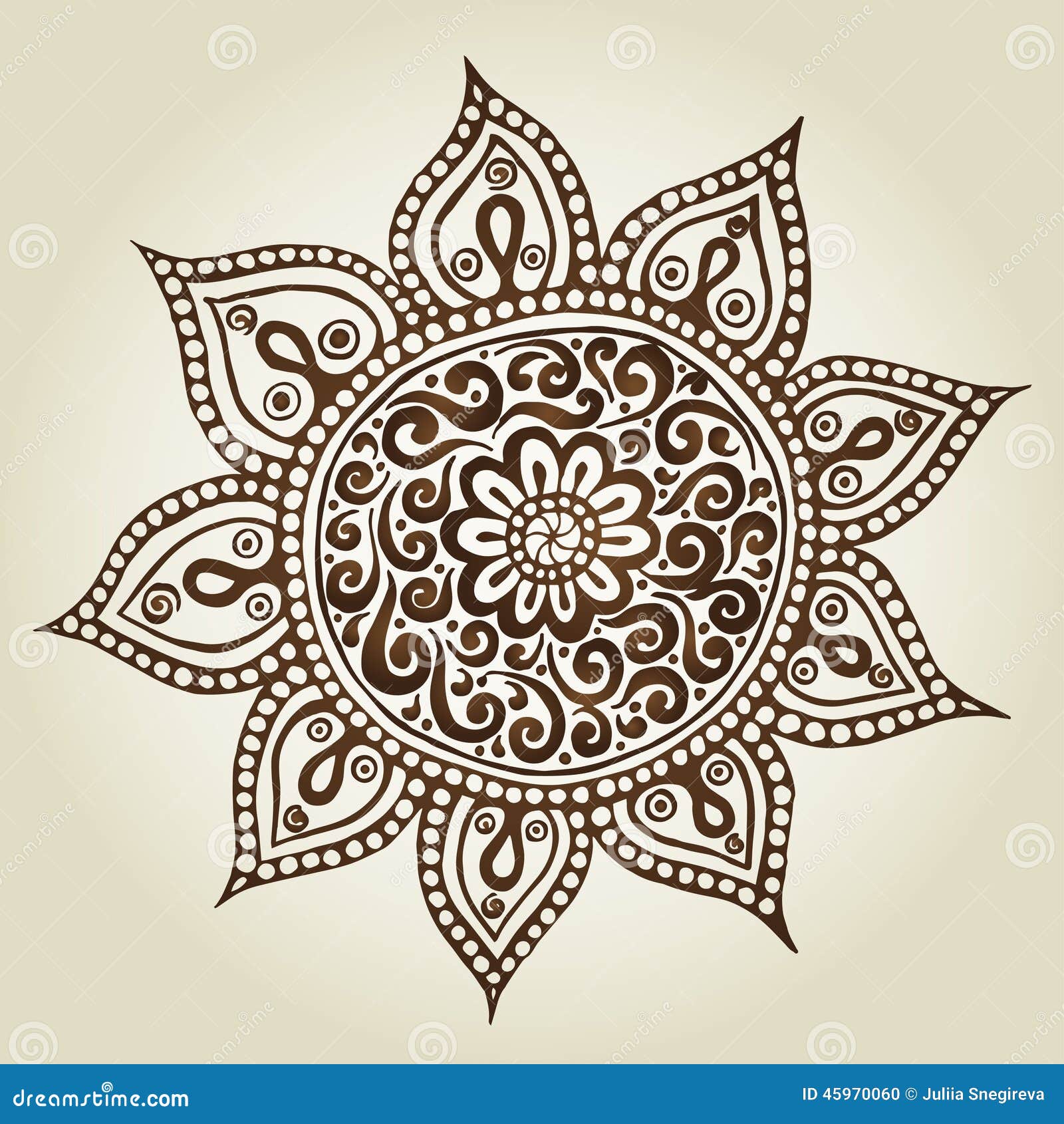 Mandala Rundes Verzierungs-Muster Vektor Abbildung - Illustration von ...