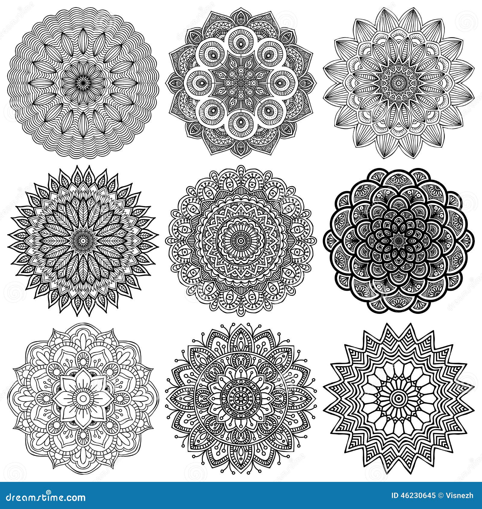 Mandala Rundes Verzierungs-Muster Stock Abbildung - Illustration von ...