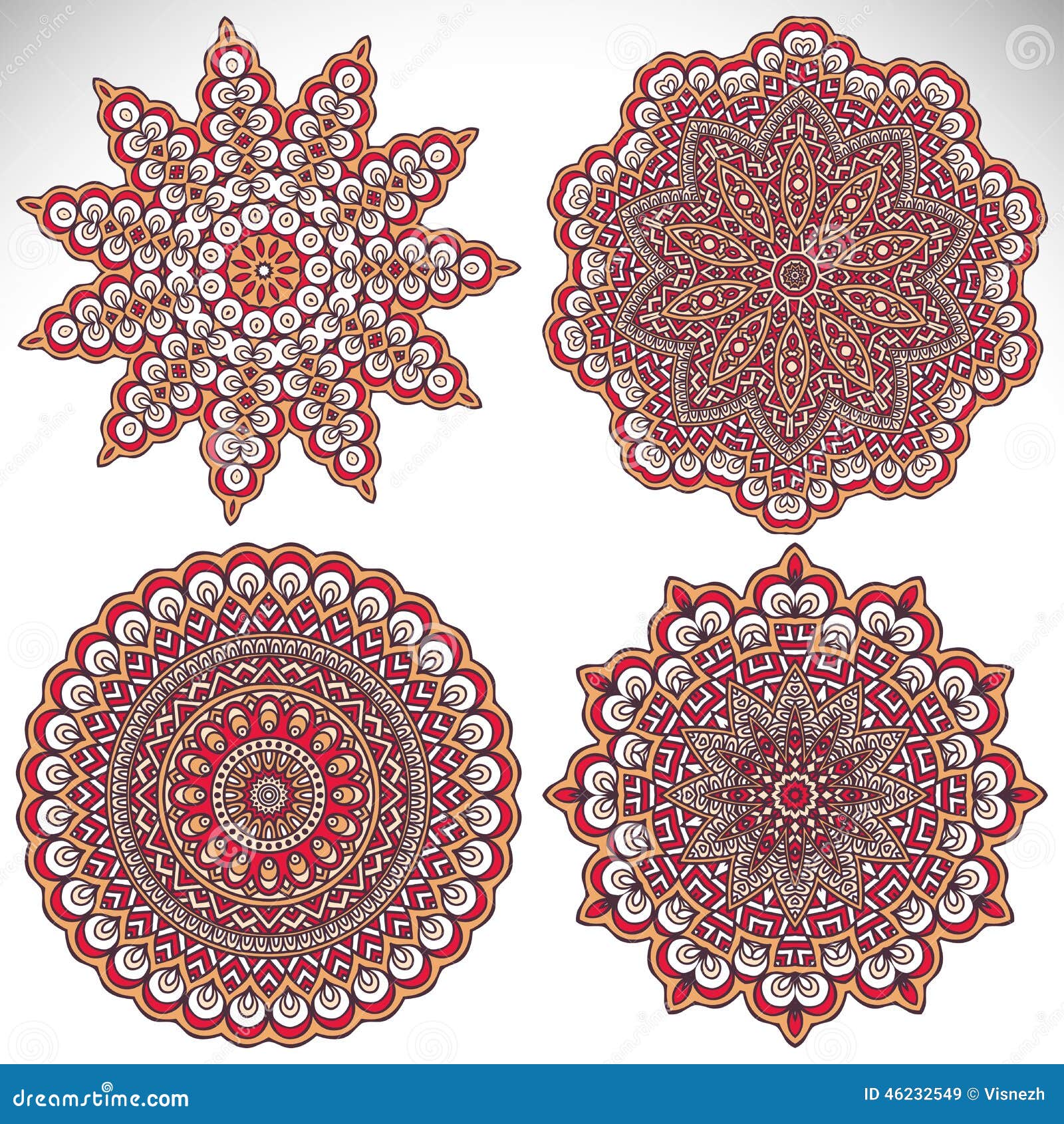 Mandala Rundes Verzierungs-Muster Stock Abbildung - Illustration von ...