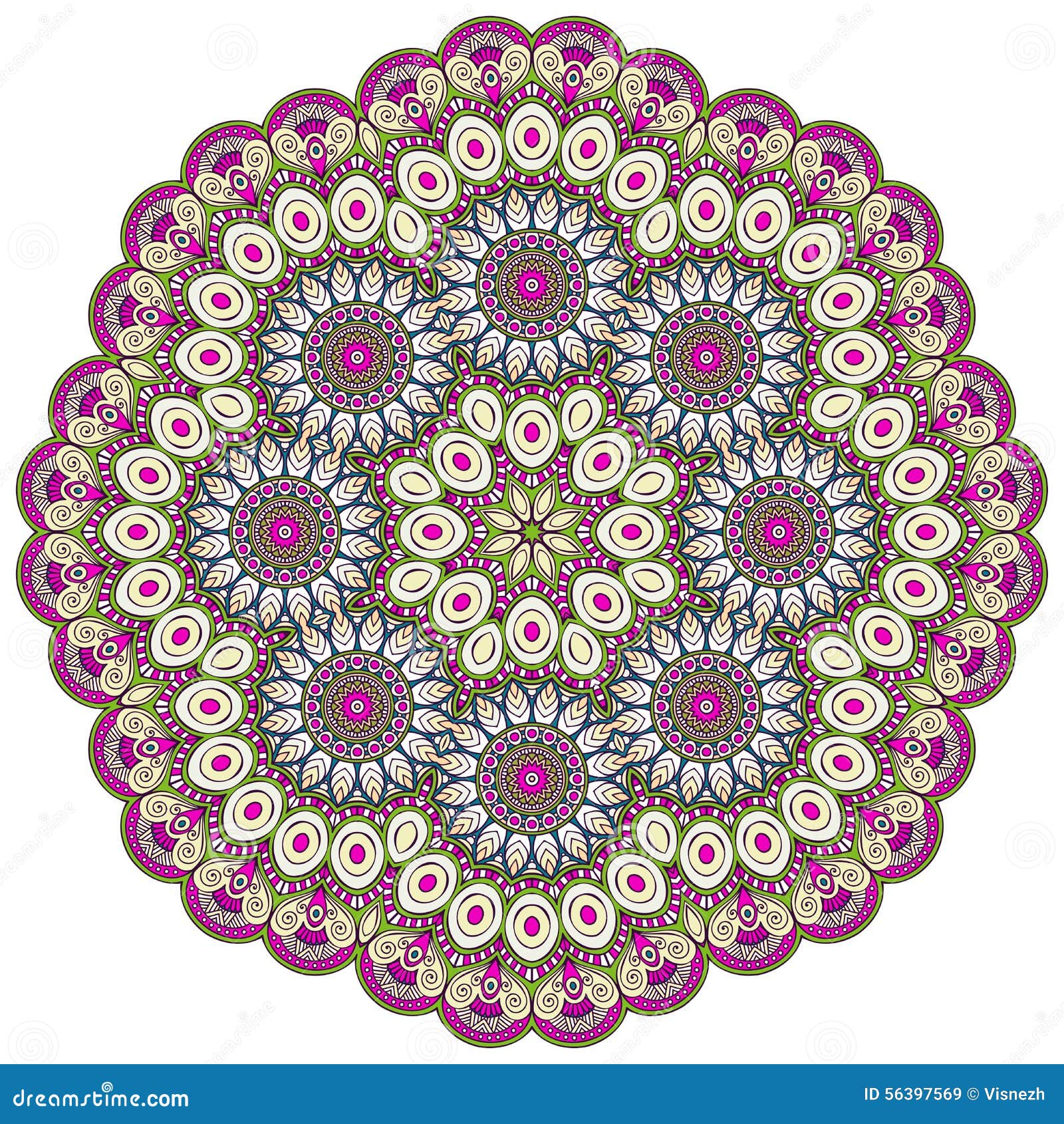 Mandala Rundes Verzierungs-Muster Vektor Abbildung - Illustration von ...