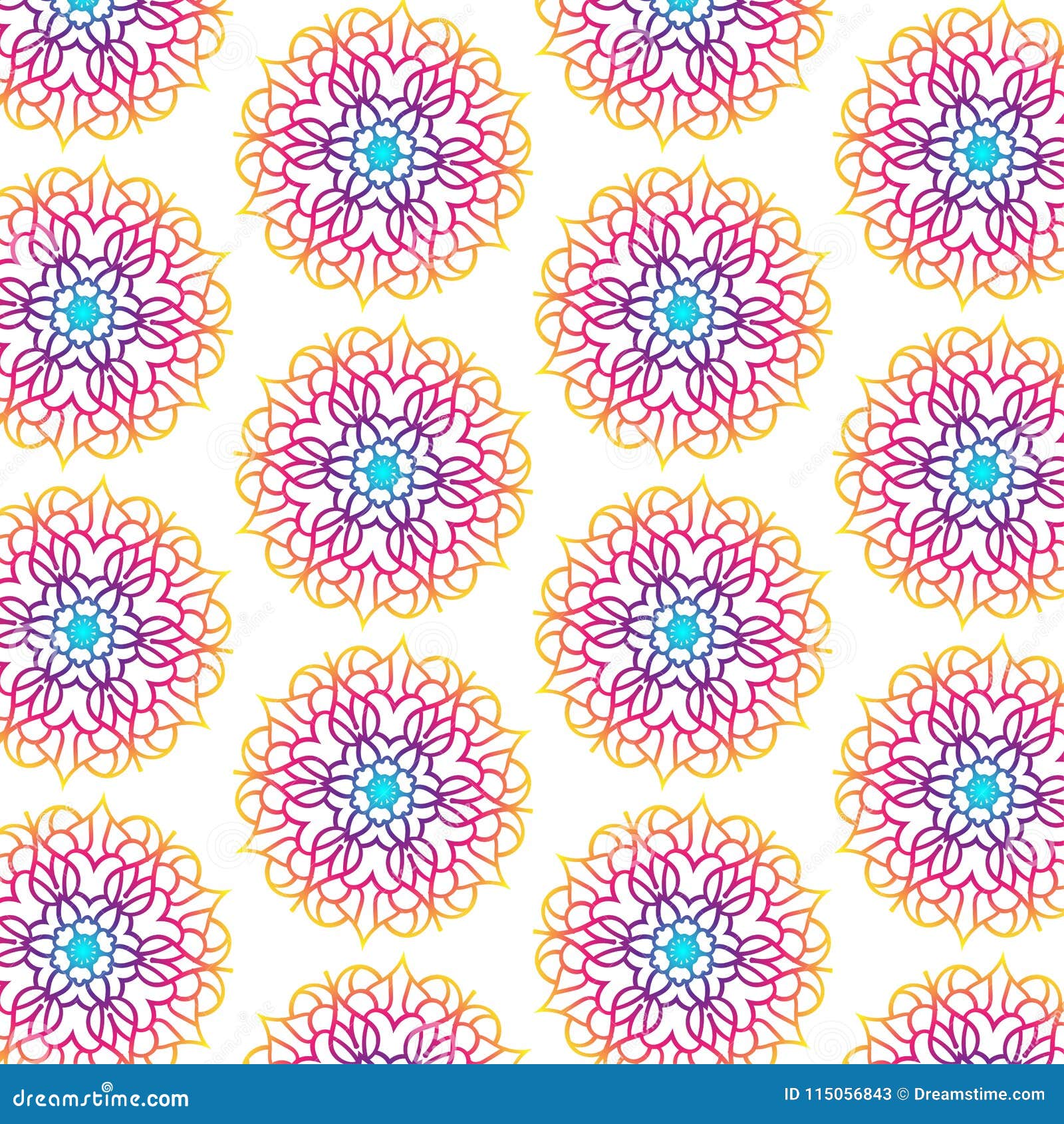 Mandala Seamless Pattern for Backgrounds Stock Illustration ...