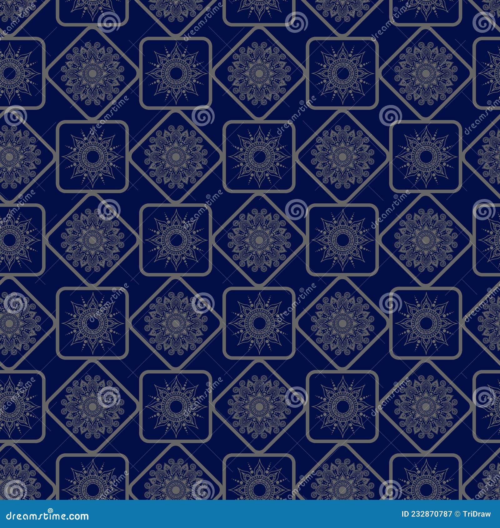 Mandala Seamless Pattern Design Stock Vector - Illustration of abstract ...