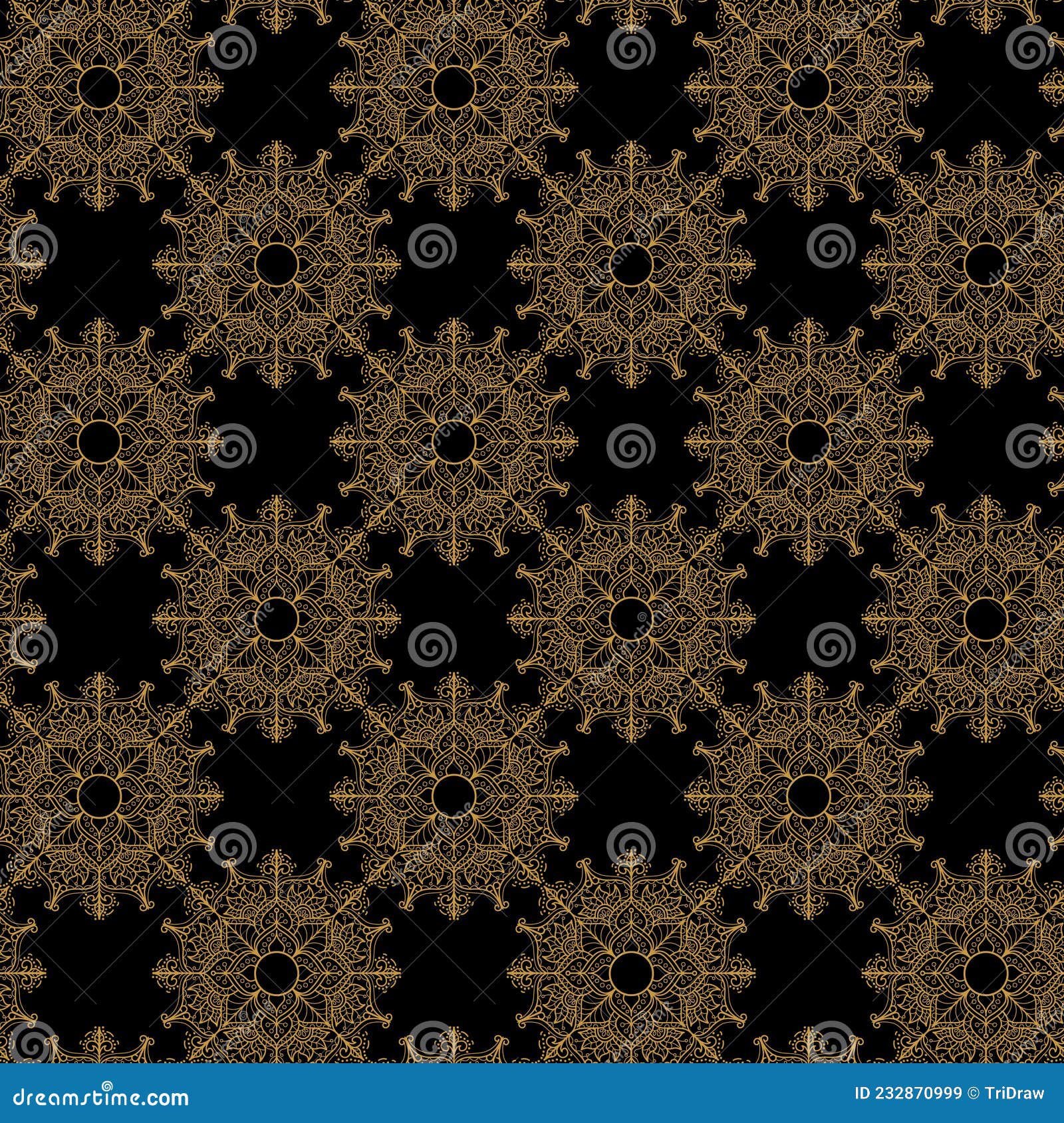 Mandala Seamless Pattern Design Stock Vector - Illustration of india, vintage: 232870999