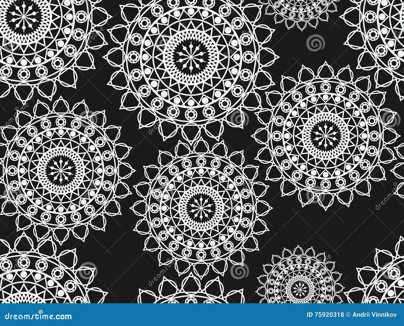 Mandala Seamless Pattern. Geometric Pattern in Buddhist and Hindu Style ...