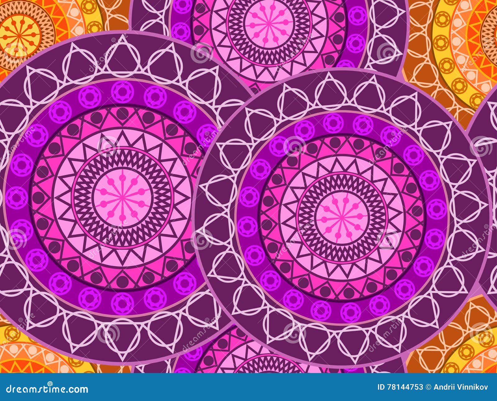 Mandala Seamless Pattern. Geometric Pattern in Buddhist and Hindu Style ...