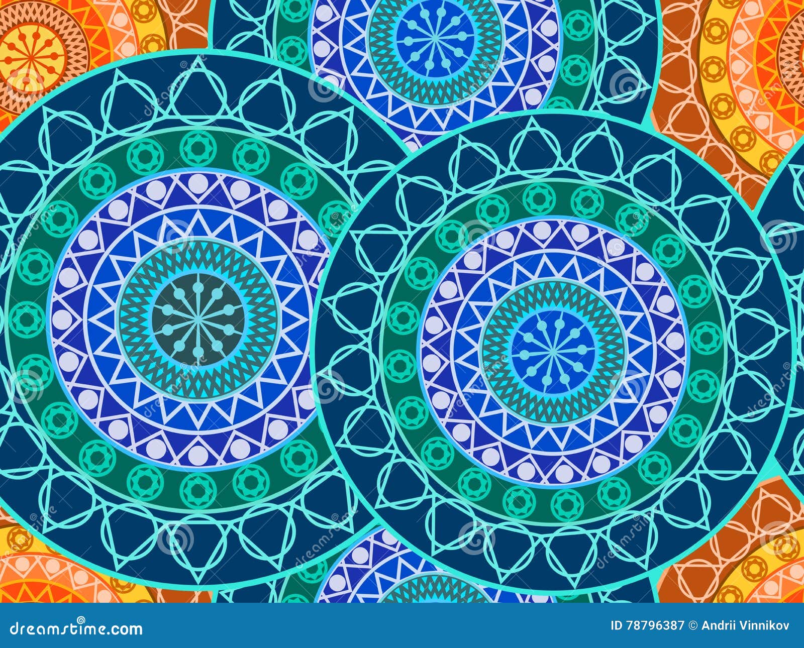 Mandala Seamless Pattern. Geometric Pattern in Buddhist and Hindu Style ...