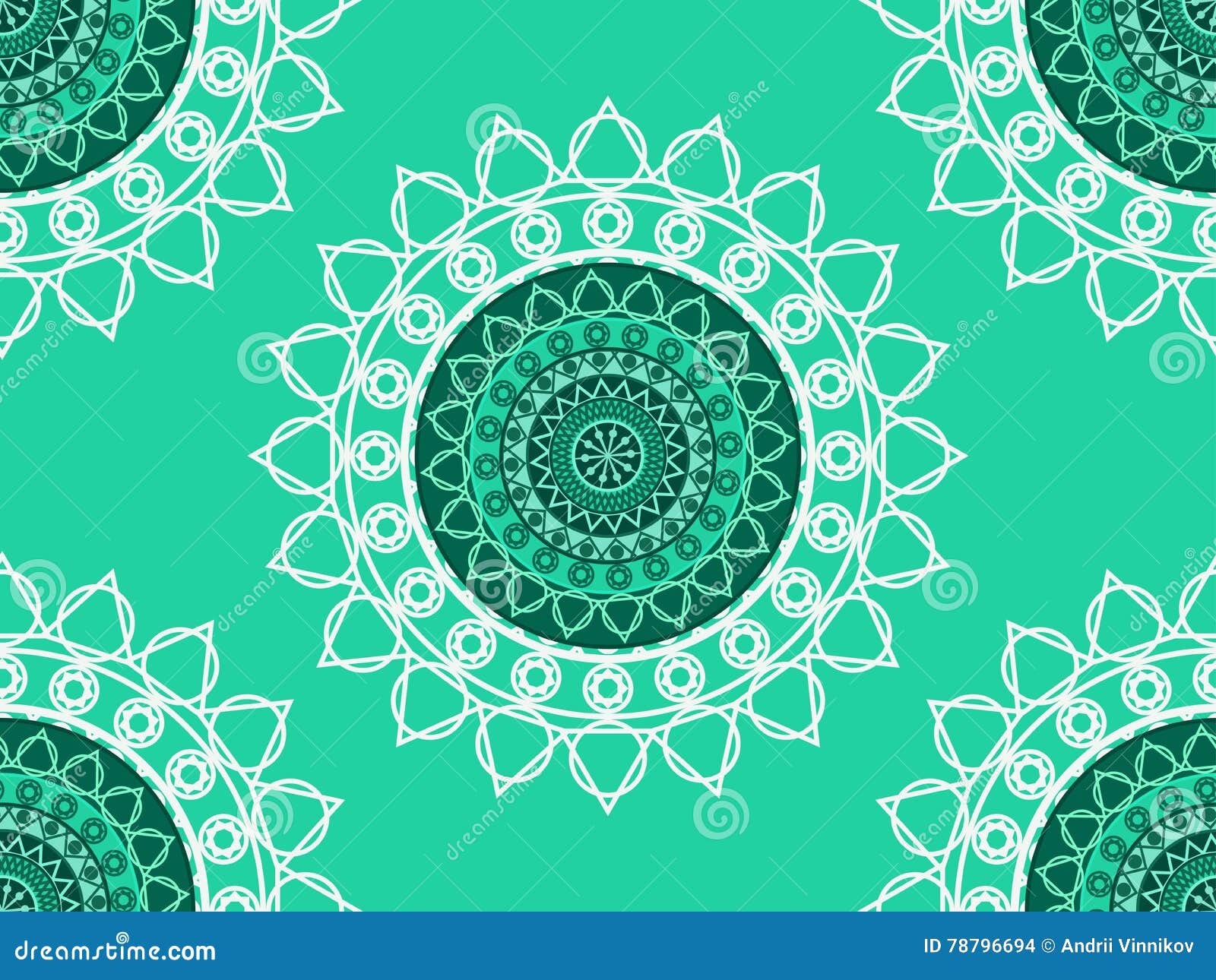Mandala Seamless Pattern. Geometric Pattern in Buddhist and Hindu Style ...
