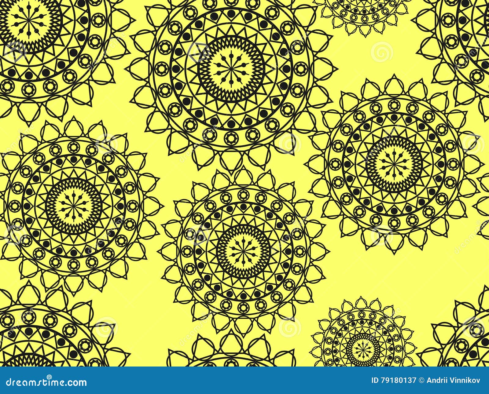 Mandala Seamless Pattern. Geometric Pattern in Buddhist and Hindu Style ...