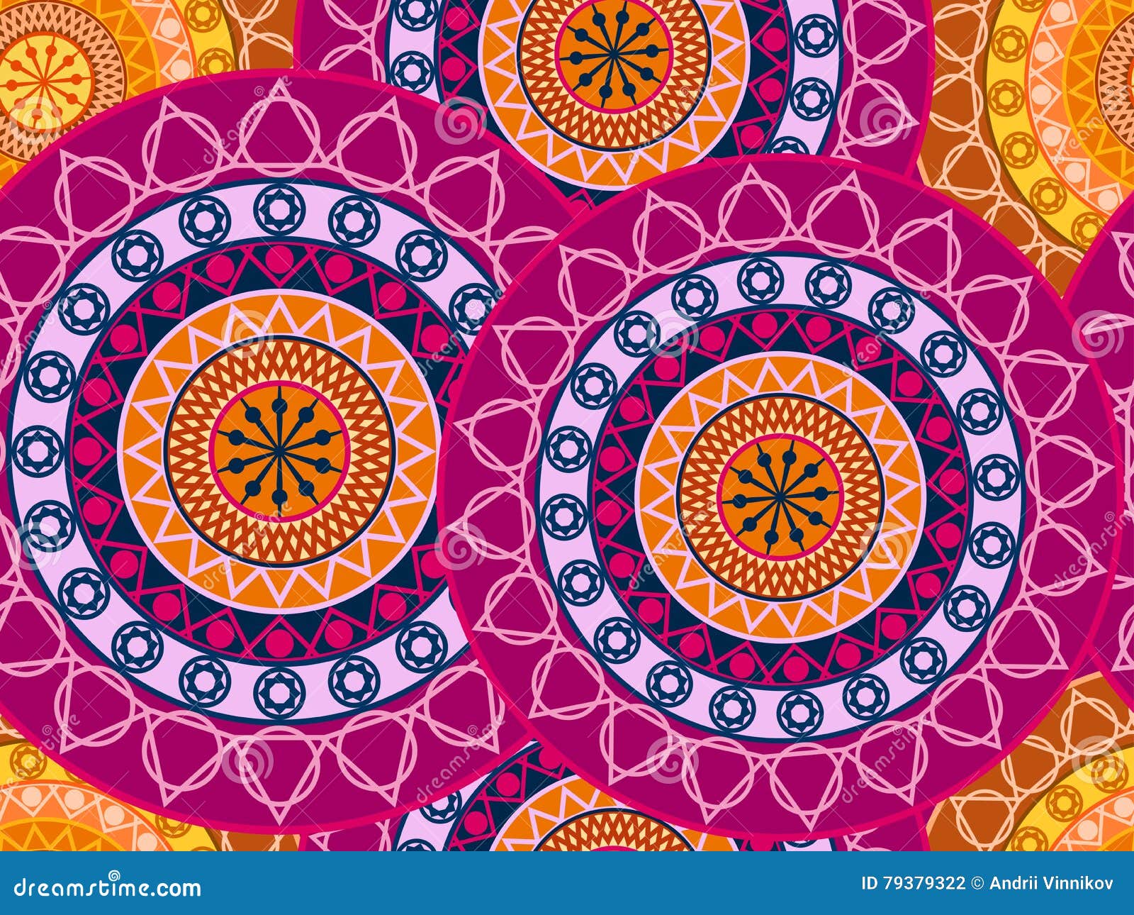 Mandala Seamless Pattern. Geometric Pattern in Buddhist and Hindu Style ...