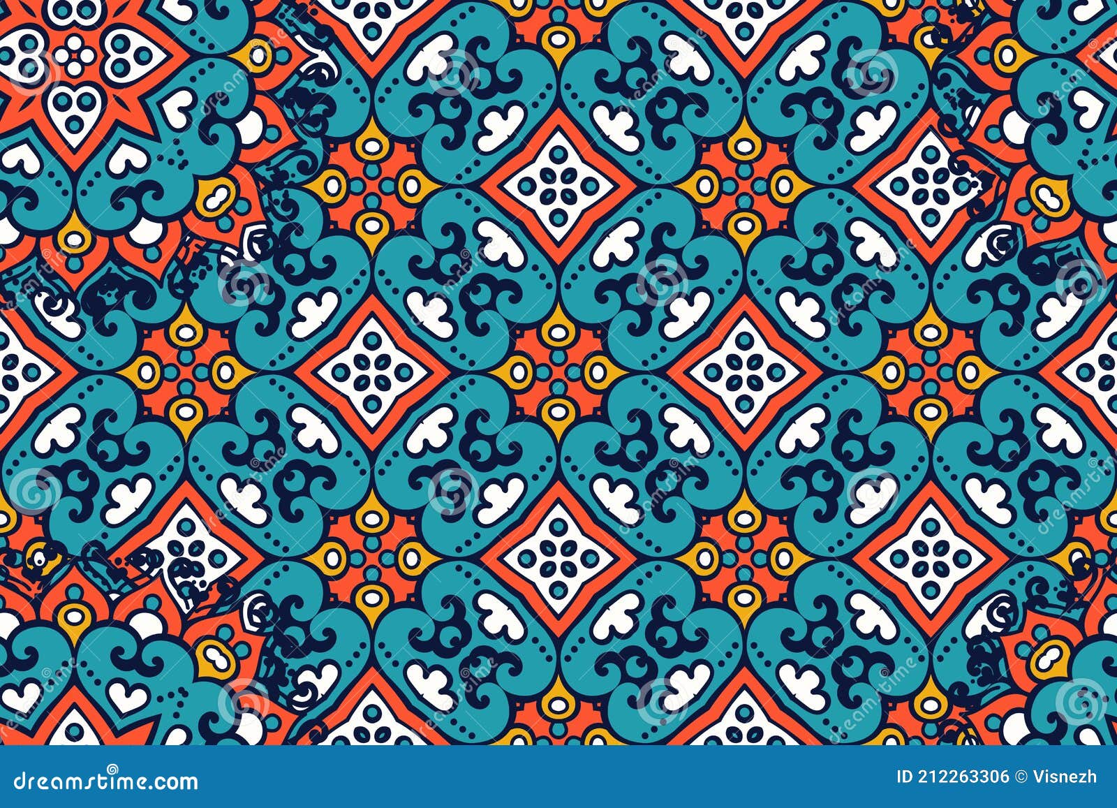 Mandala Seamless Pattern. Indian Elements Stock Vector - Illustration ...