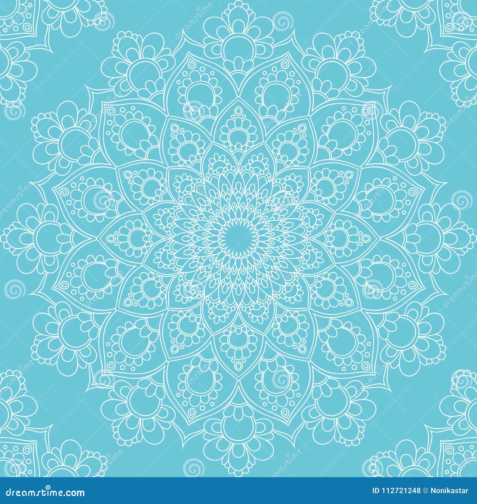 Mandala seamless pattern stock vector. Illustration of abstract - 112721248