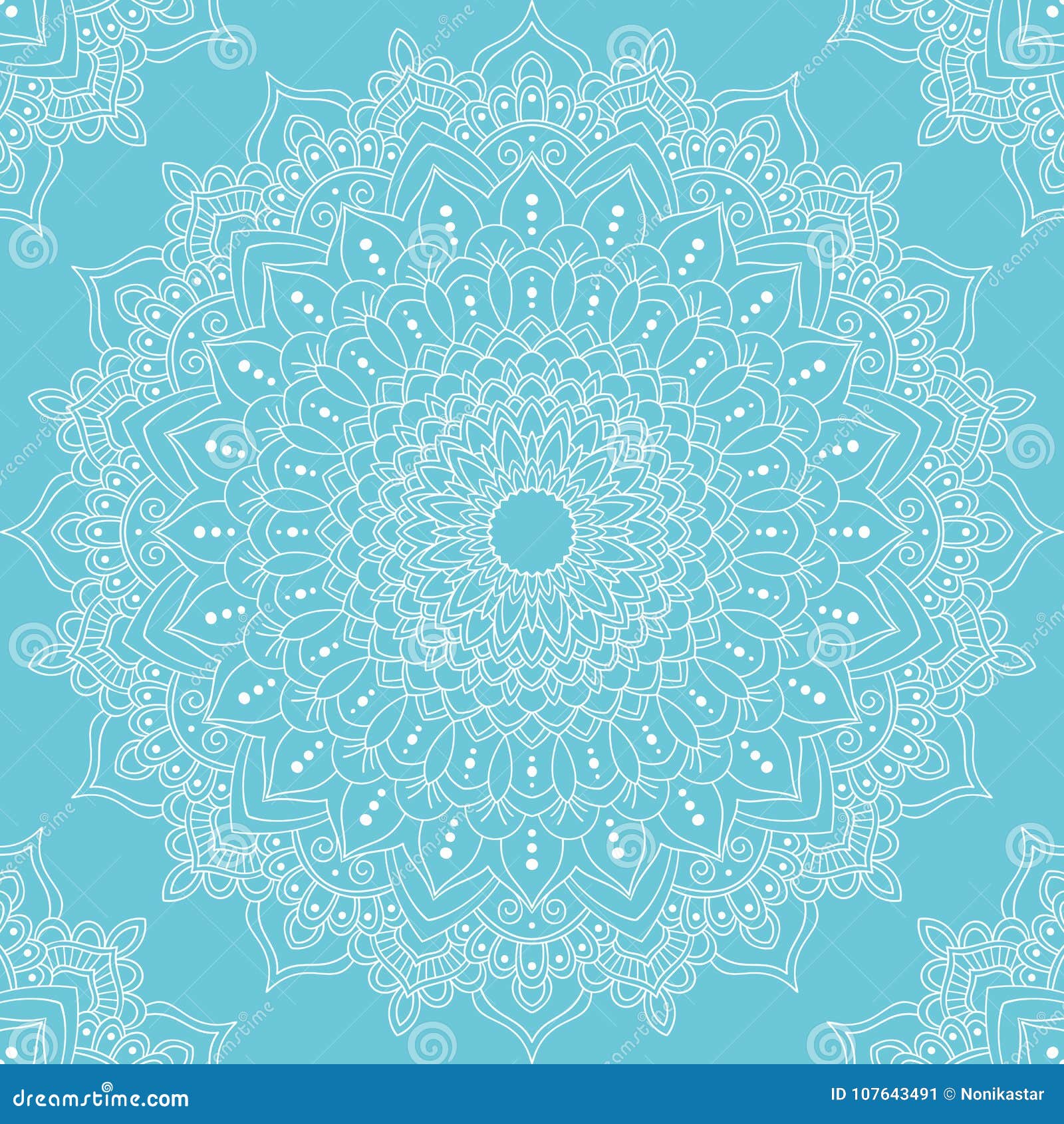 Mandala seamless pattern stock vector. Illustration of india - 107643491