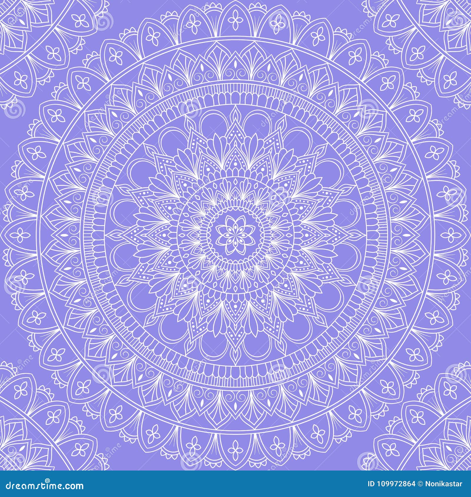 Mandala seamless pattern stock vector. Illustration of doodle - 109972864