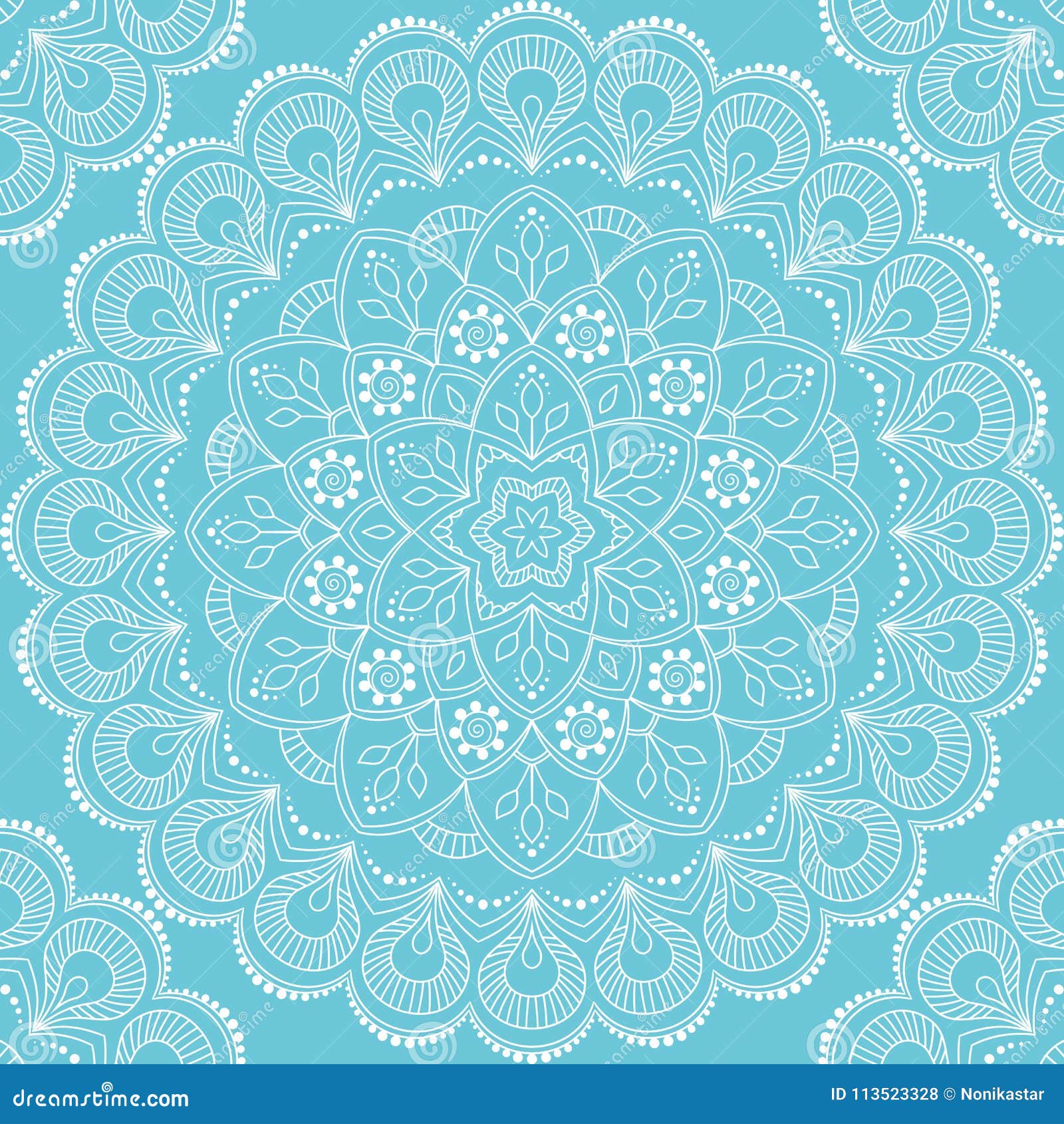 Mandala seamless pattern stock vector. Illustration of folkloric ...