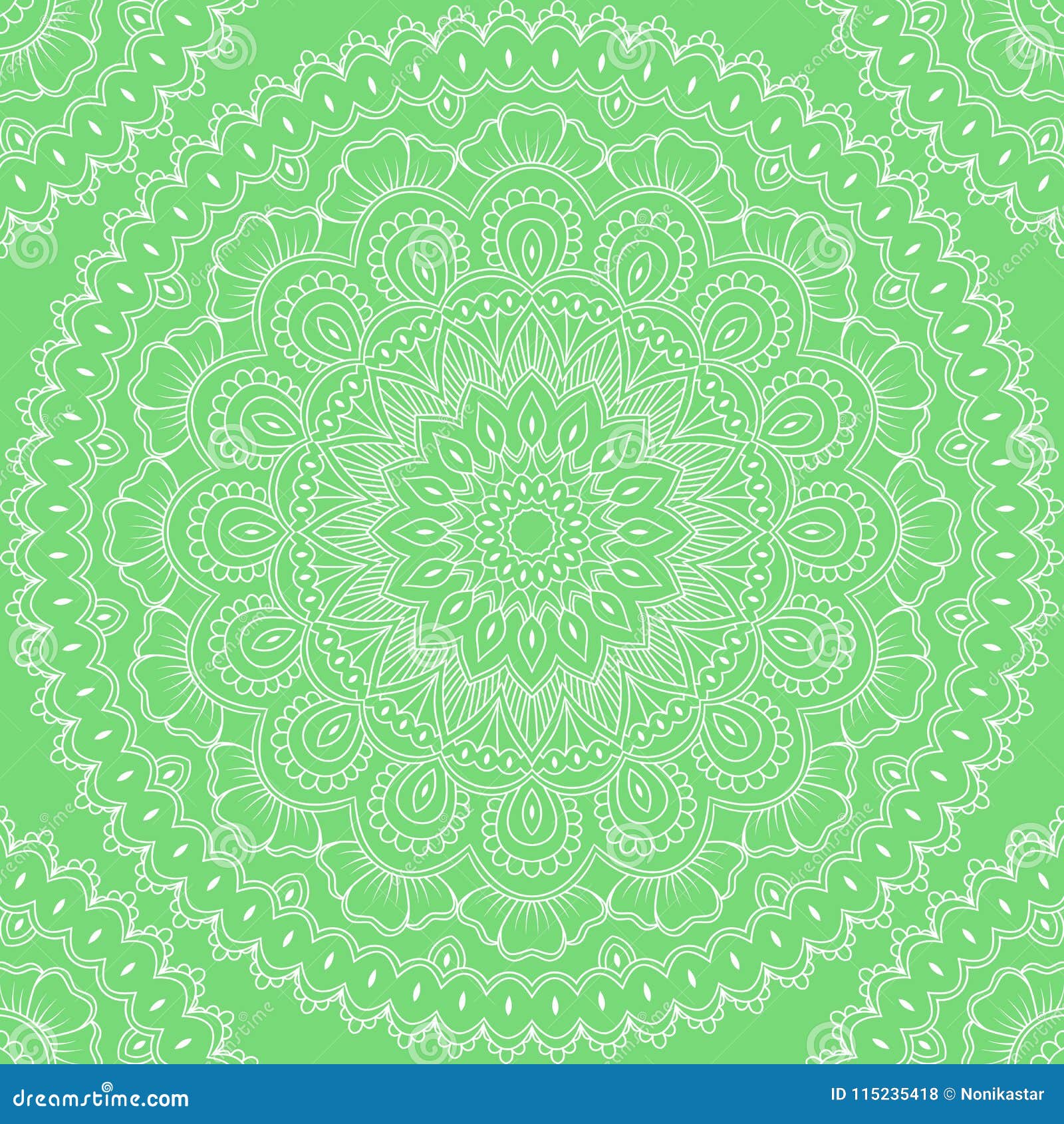 Mandala seamless pattern stock vector. Illustration of fabric - 115235418