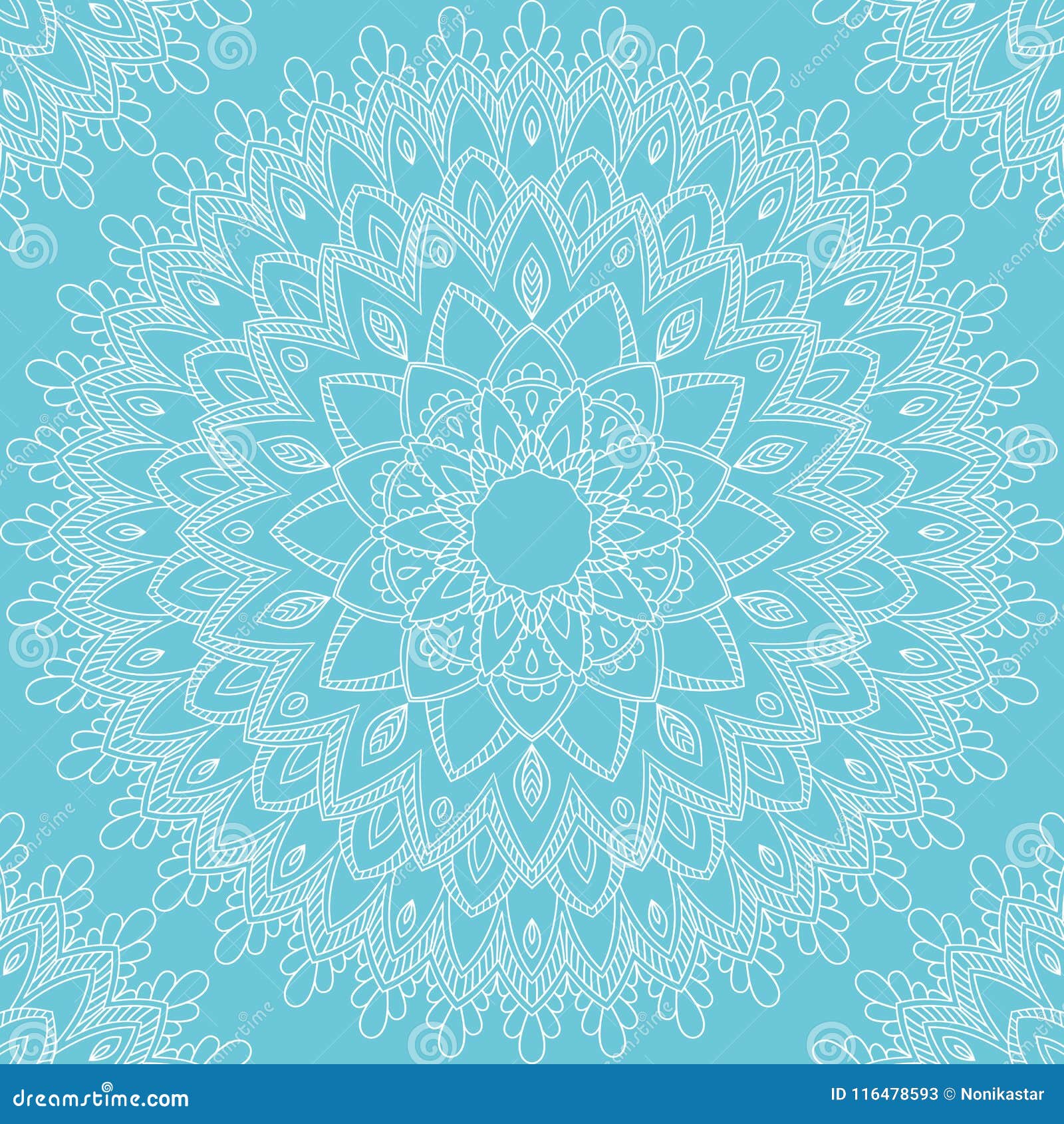 Mandala seamless pattern stock vector. Illustration of india - 116478593