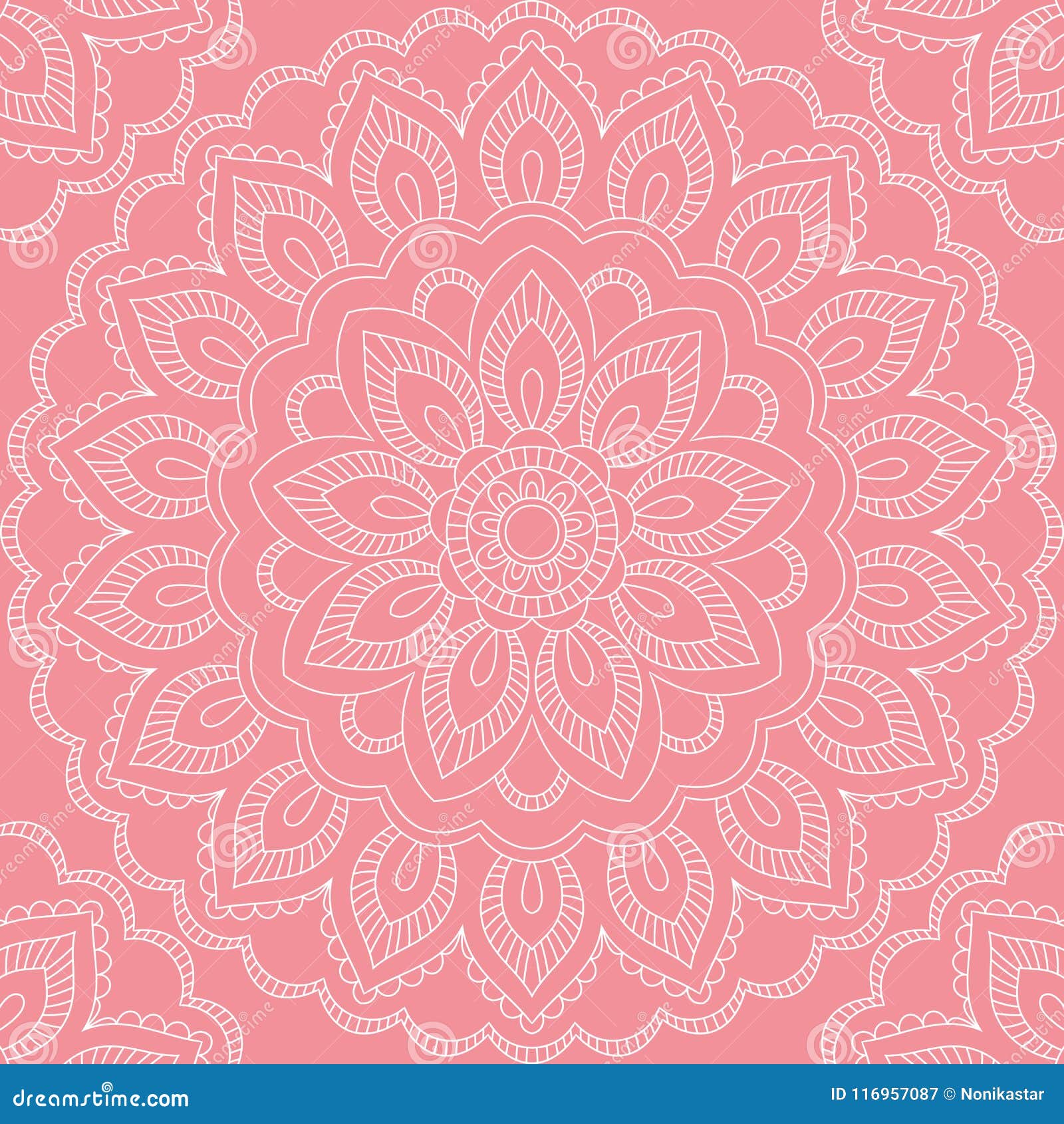 Mandala seamless pattern stock vector. Illustration of elegant - 116957087