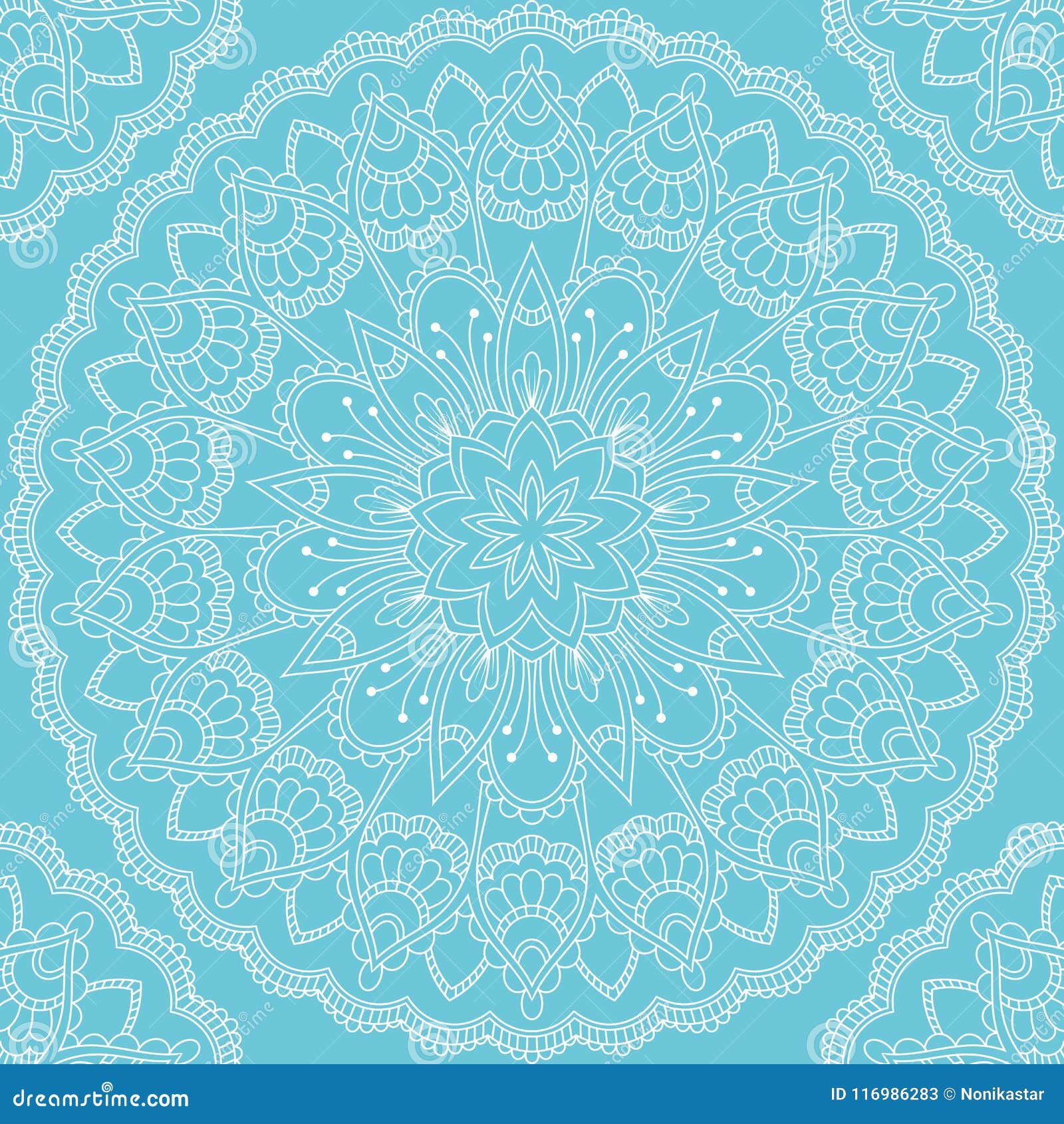 Mandala seamless pattern stock vector. Illustration of culture - 116986283