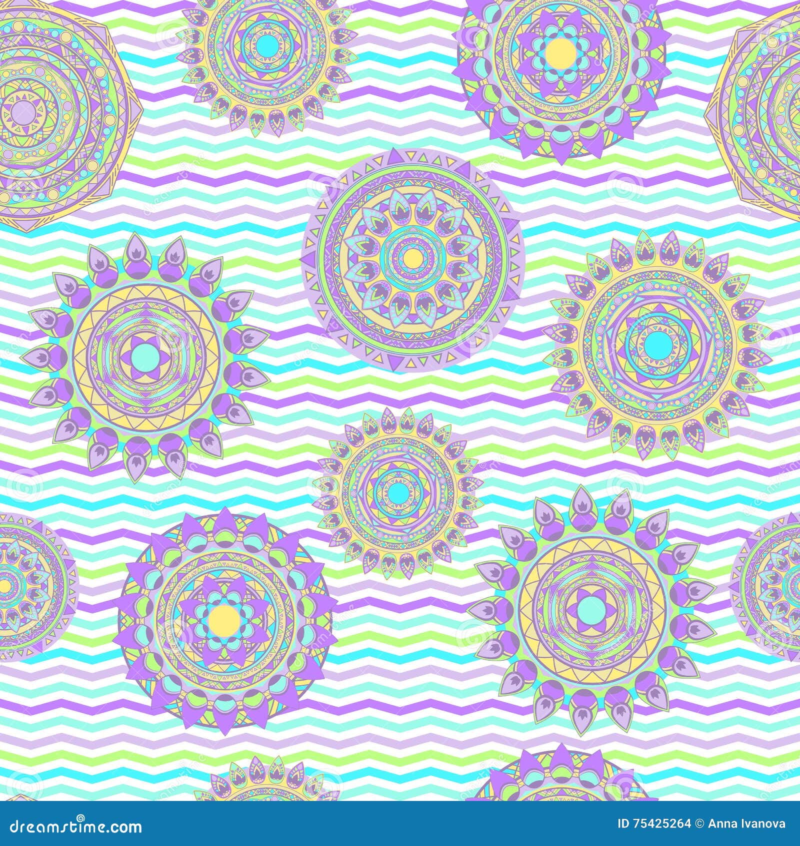 Mandala Seamless Vector Patterns Stock Vector - Illustration of element, flower: 75425264