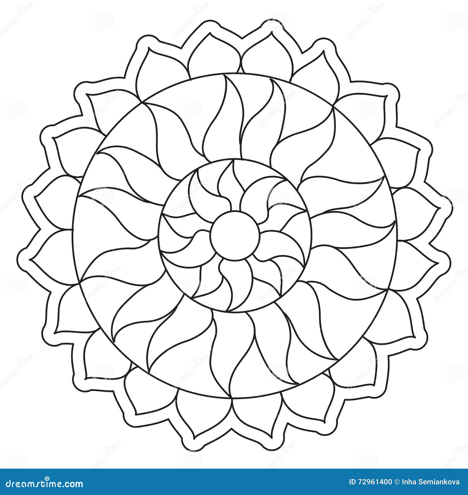 Mandala Semplice Di Coloritura Di Sun Illustrazione Vettoriale ...