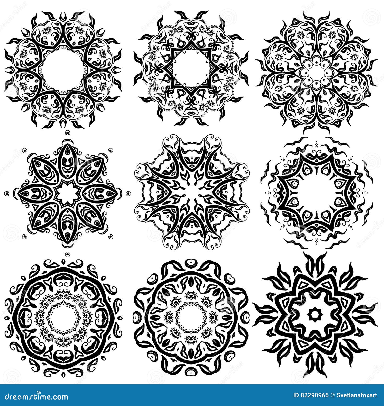Mandala set nine mandalas stock illustration. Illustration of mandala ...