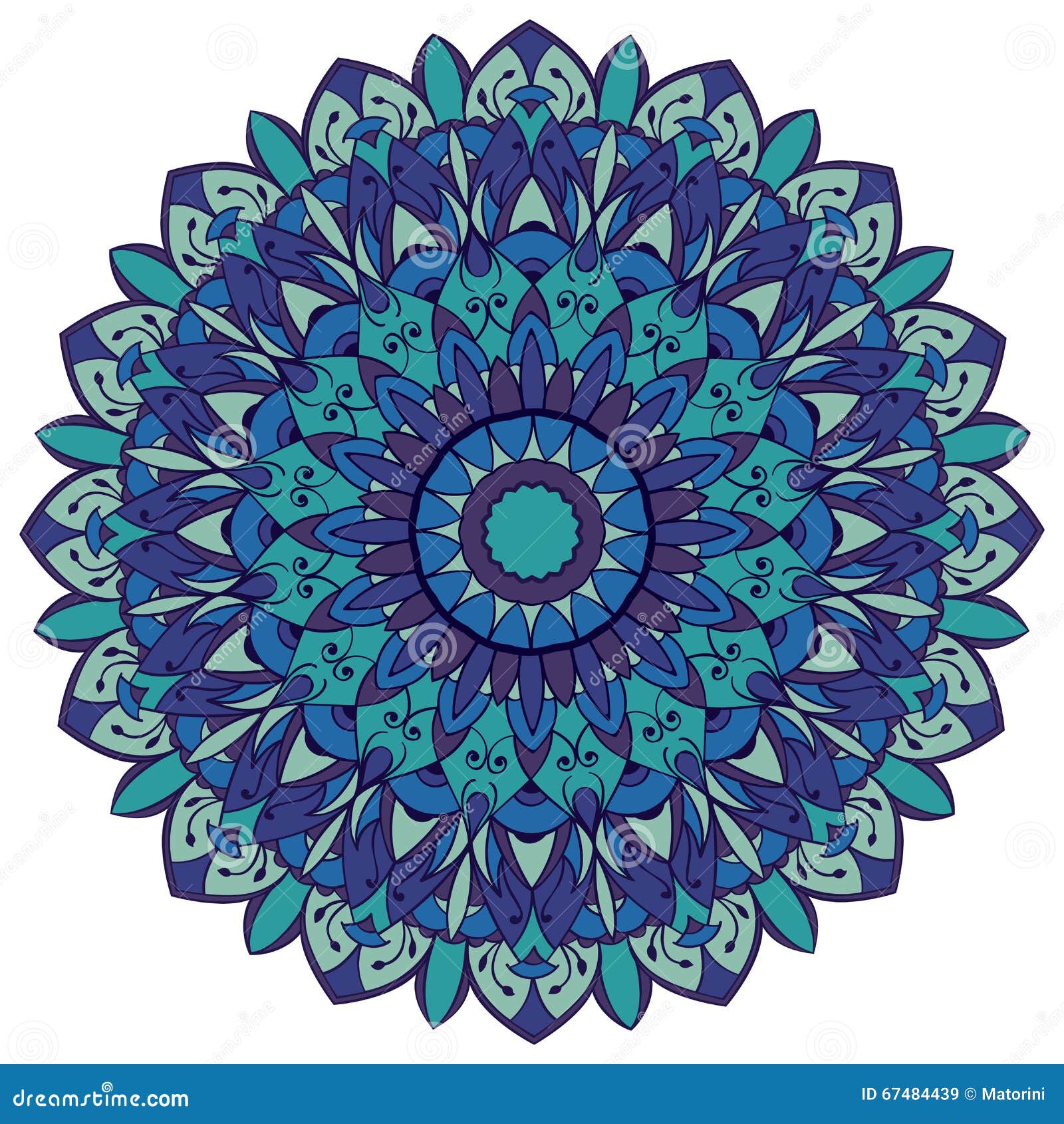 Mandala in shades of blue. stock vector. Illustration of abstract ...
