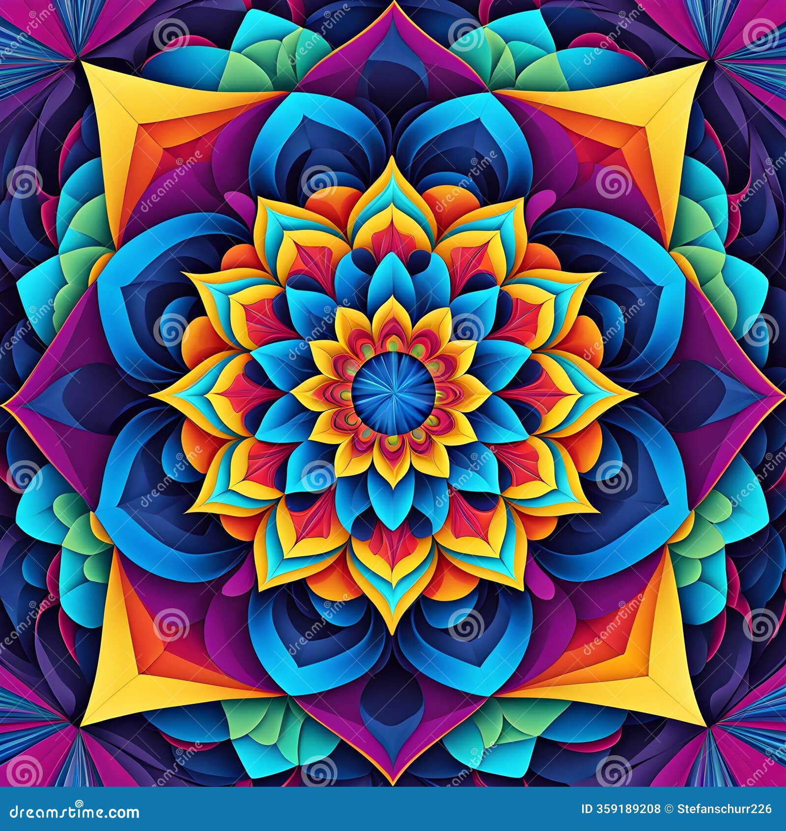 Mandala With Shifting Geometric Patterns And Vibrant Pastel Colors ...