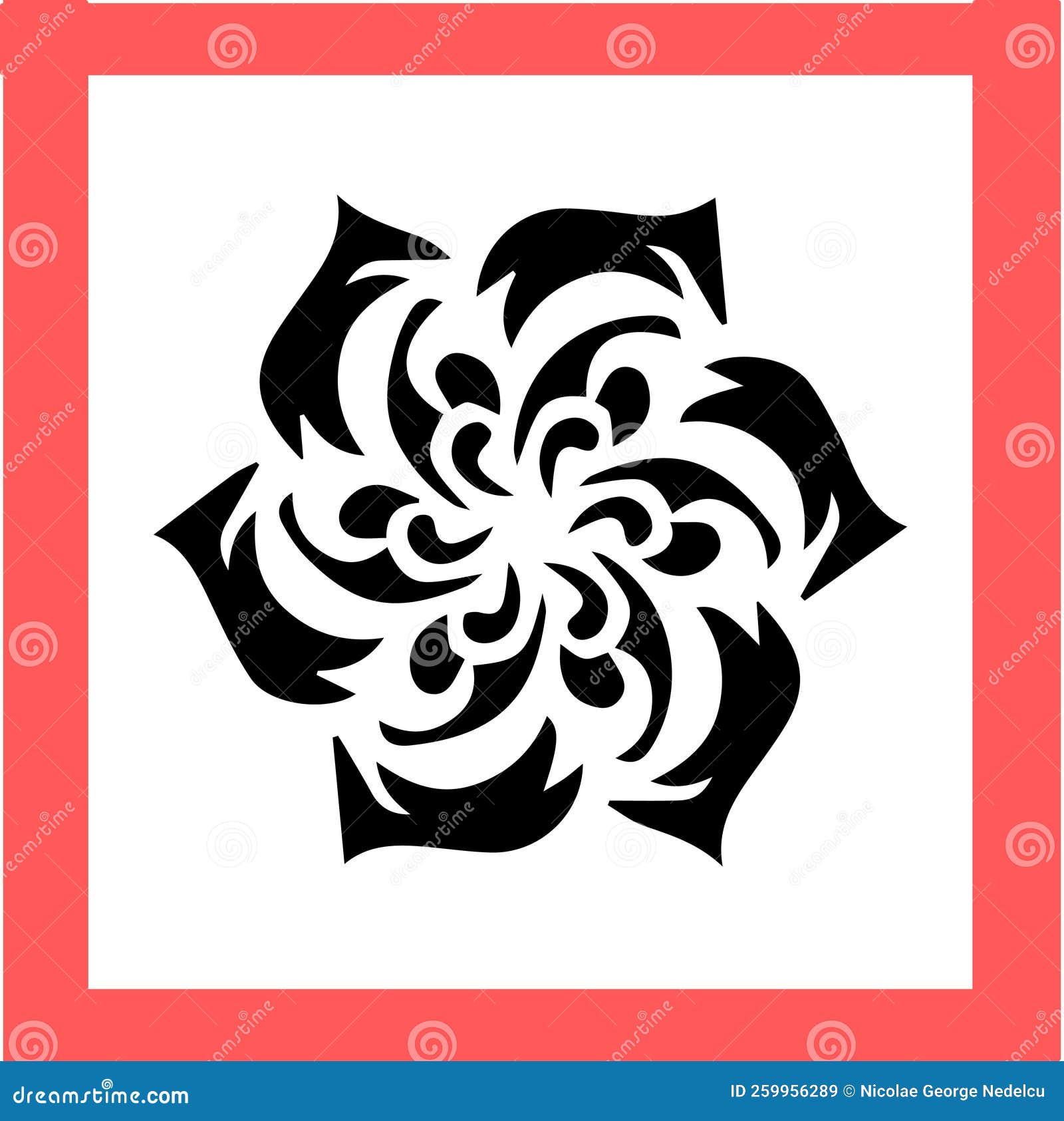 Mandala Simplistic Design Made on a White Background with Some Pink ...