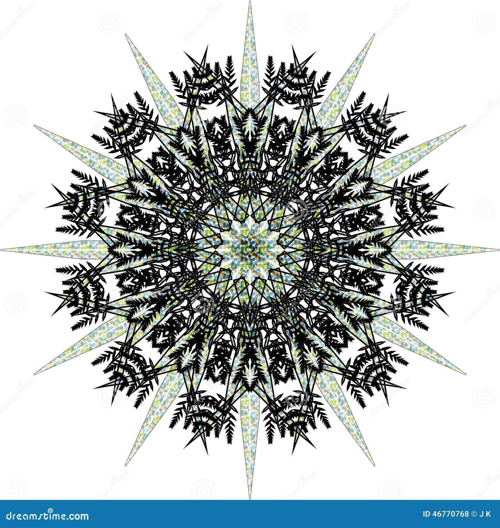 Mandala, Snowflake stock illustration. Illustration of isolated - 46770768