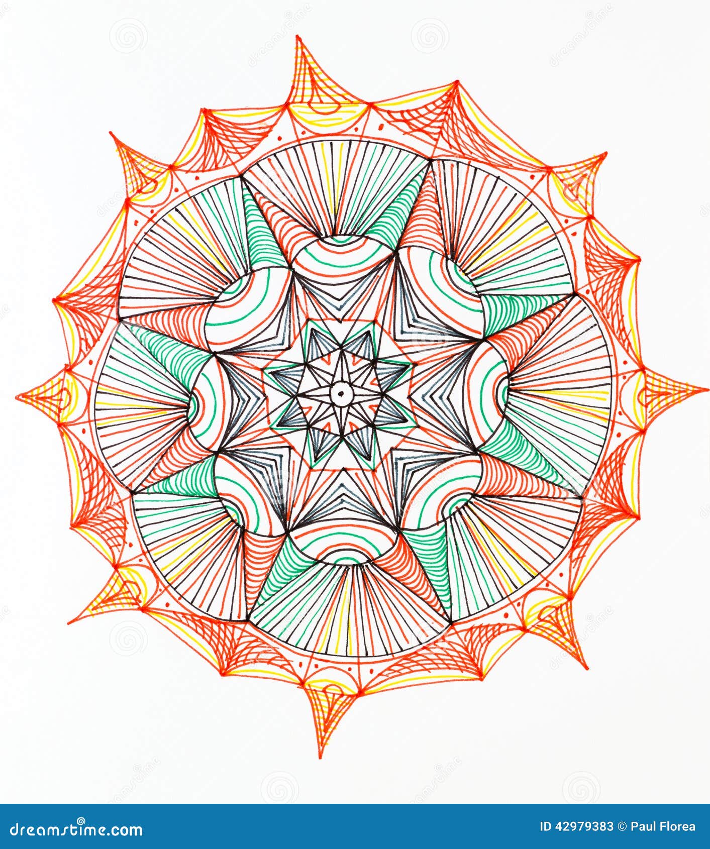 Mandala star shape design stock illustration. Illustration of element ...