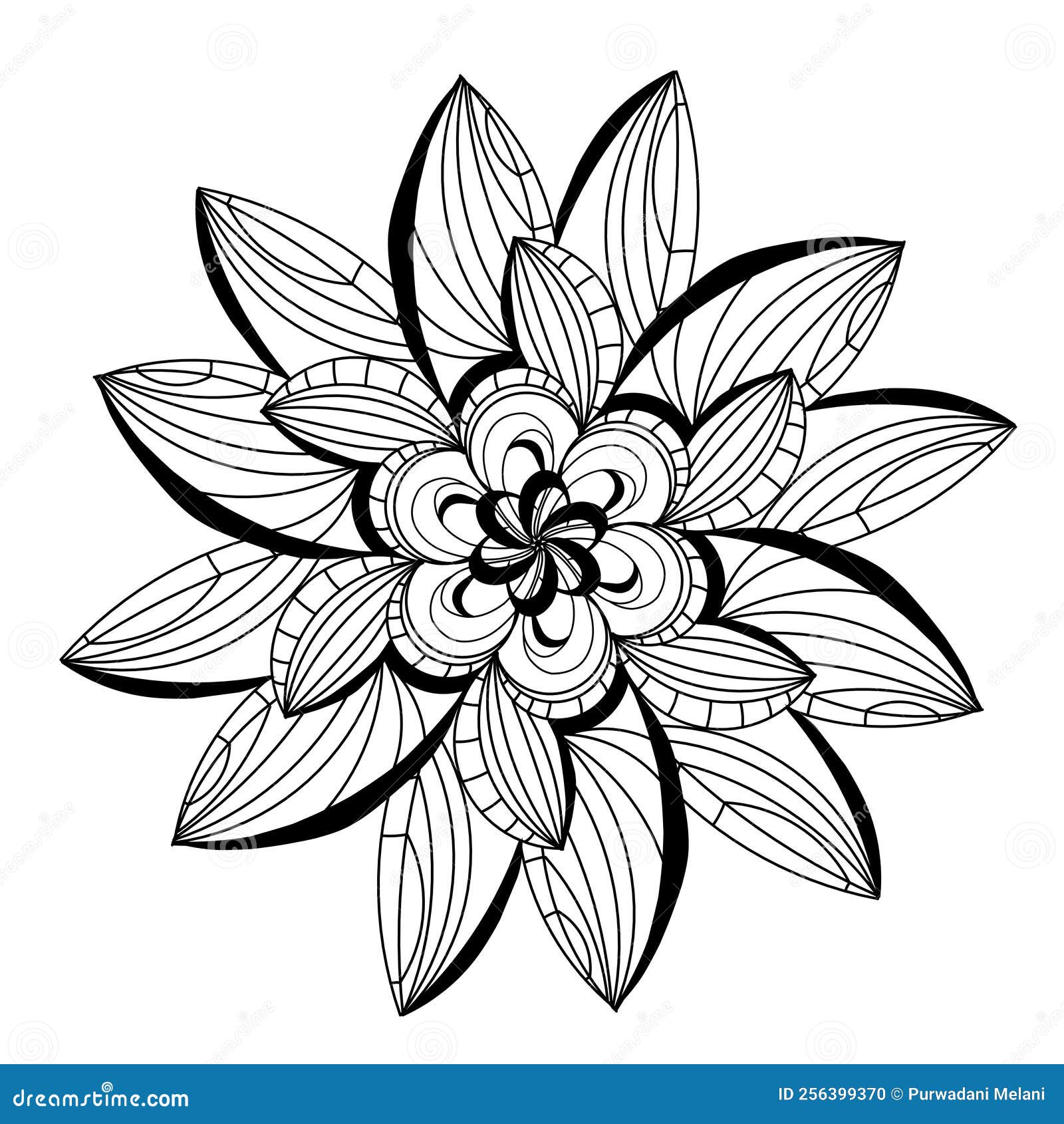 Mandala 5 stroke stock vector. Illustration of black - 256399370