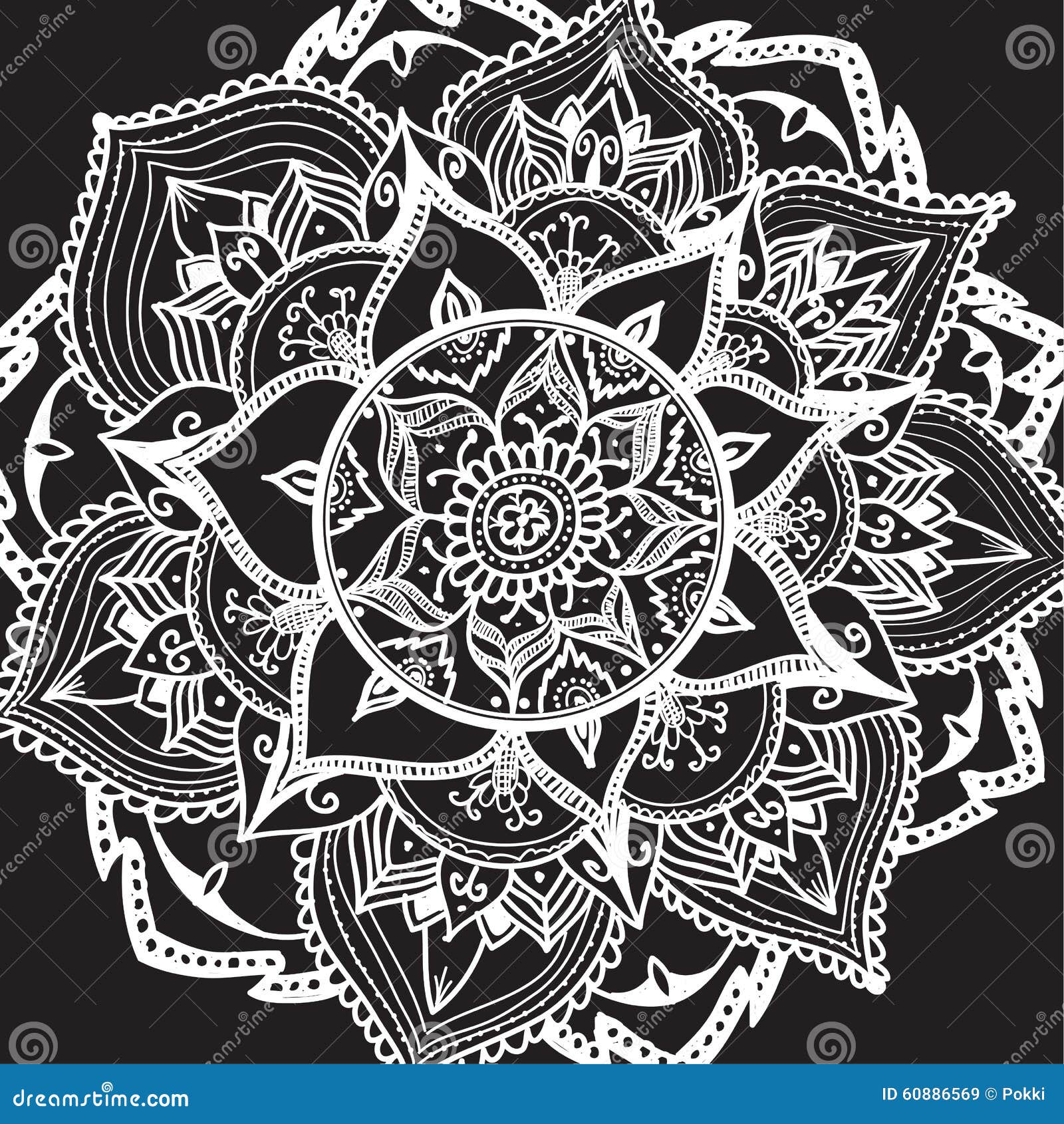 Mandala Style Abstract Flower. Stock Vector - Illustration of ribbon ...