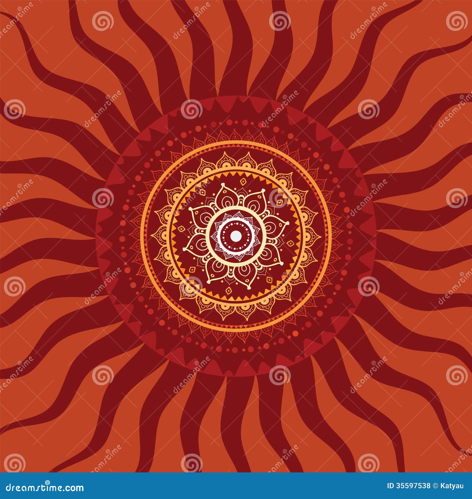 Mandala. Sun pattern. stock illustration. Illustration of arabesque ...