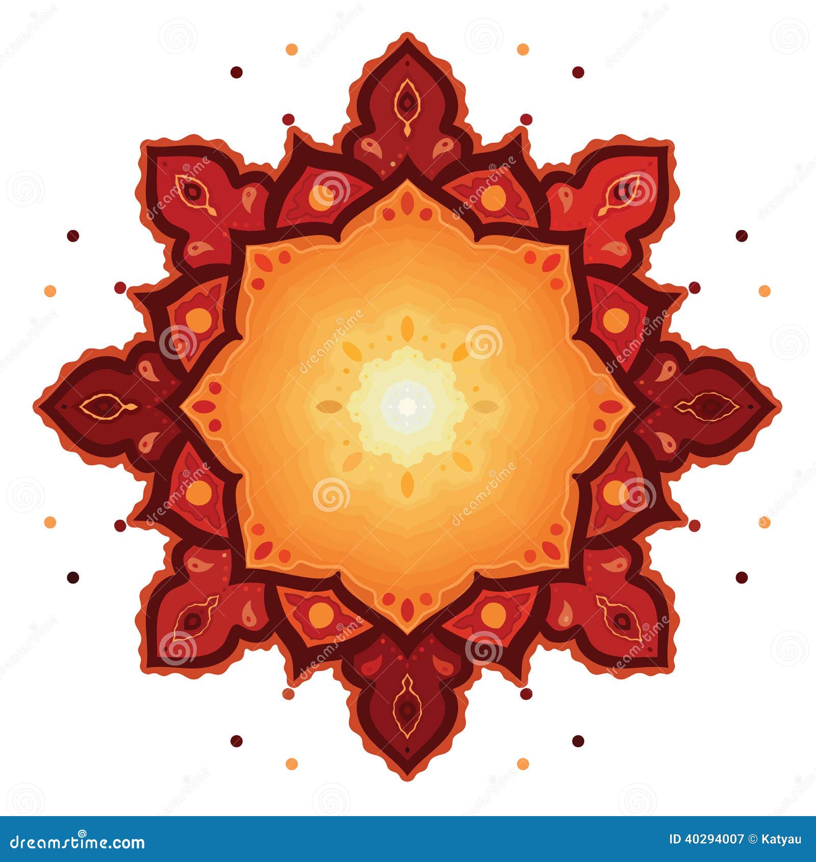 Mandala. Sun pattern. stock vector. Illustration of curve - 40294007