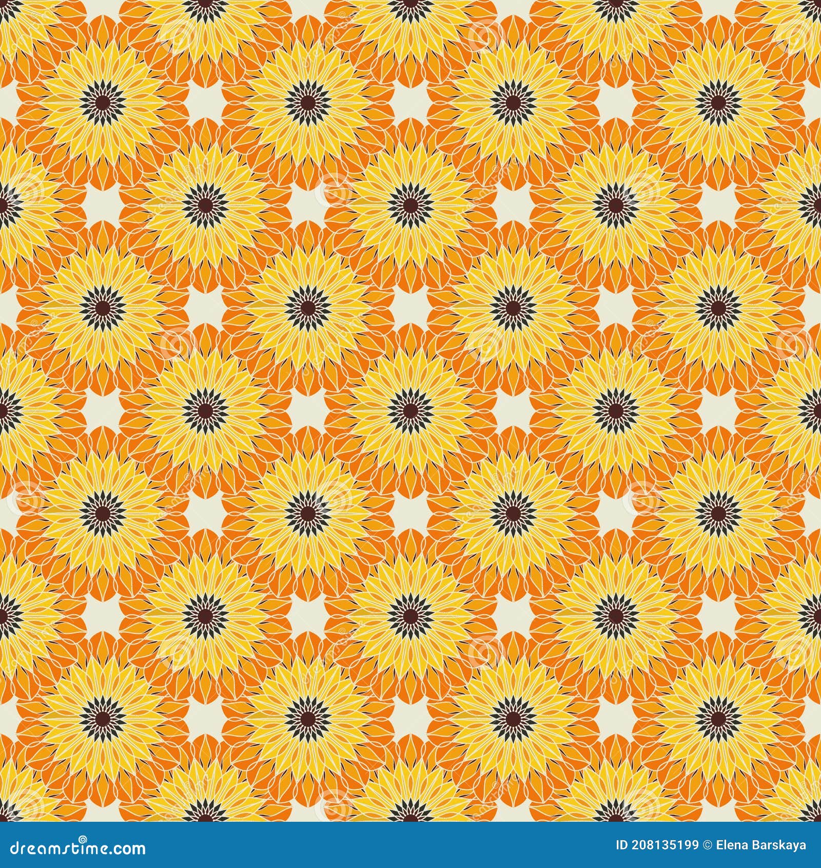 Mandala-sunflower Pattern for Textile and Packaging Design Stock Vector ...