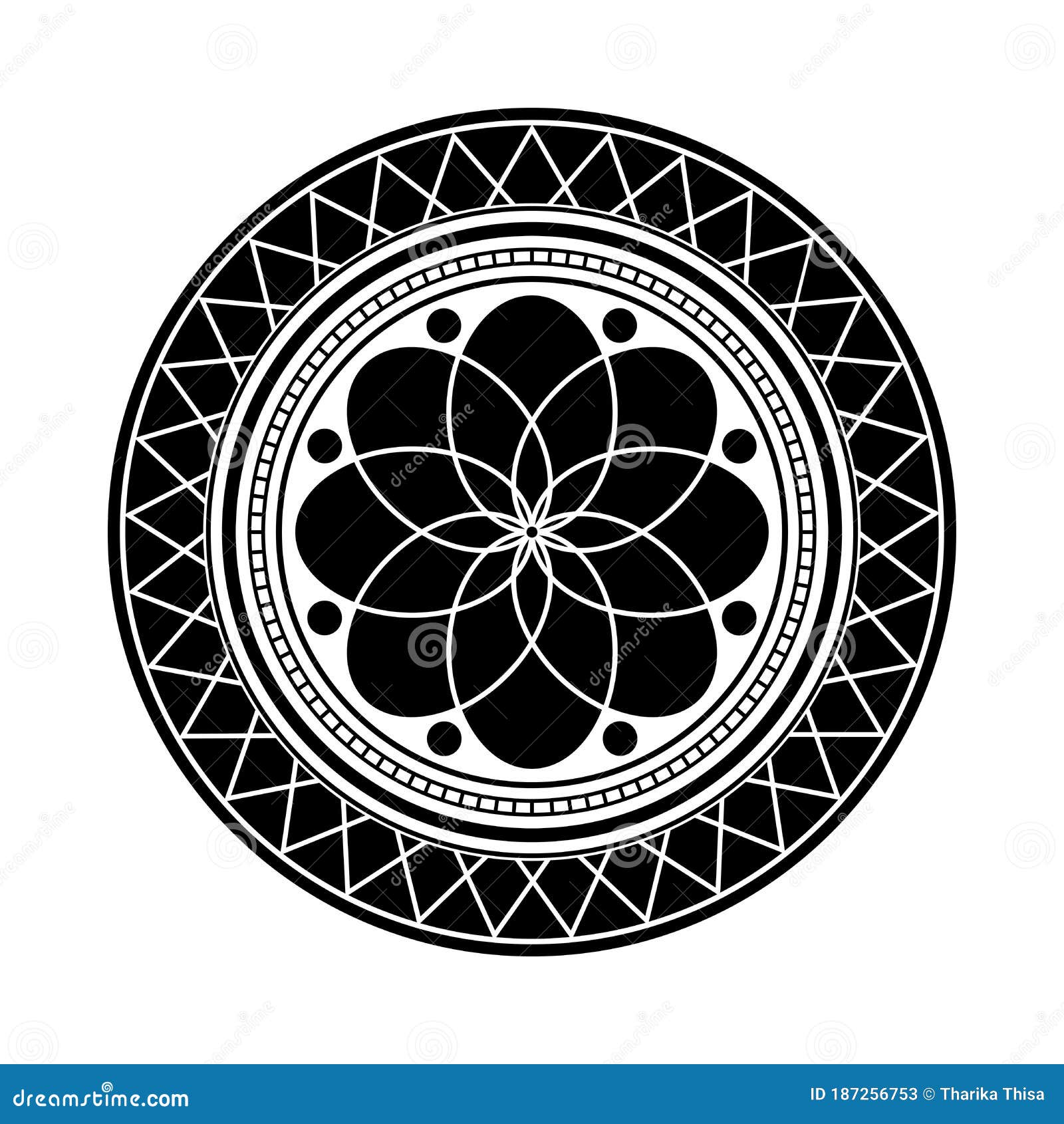Mandala. Tattoo Pattern. Vector EPS10 Stock Vector - Illustration of ...