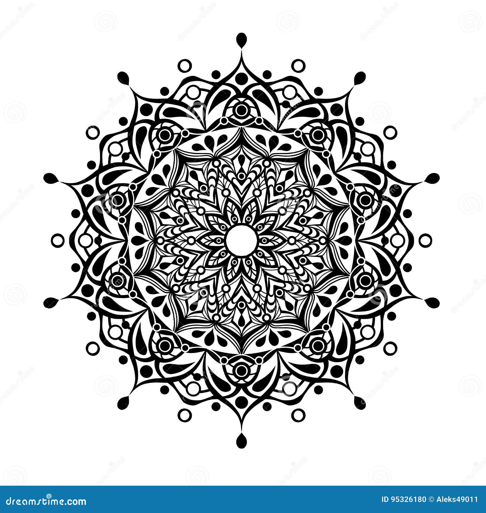 Mandala Tattoo stock vector. Illustration of ornament - 95326180