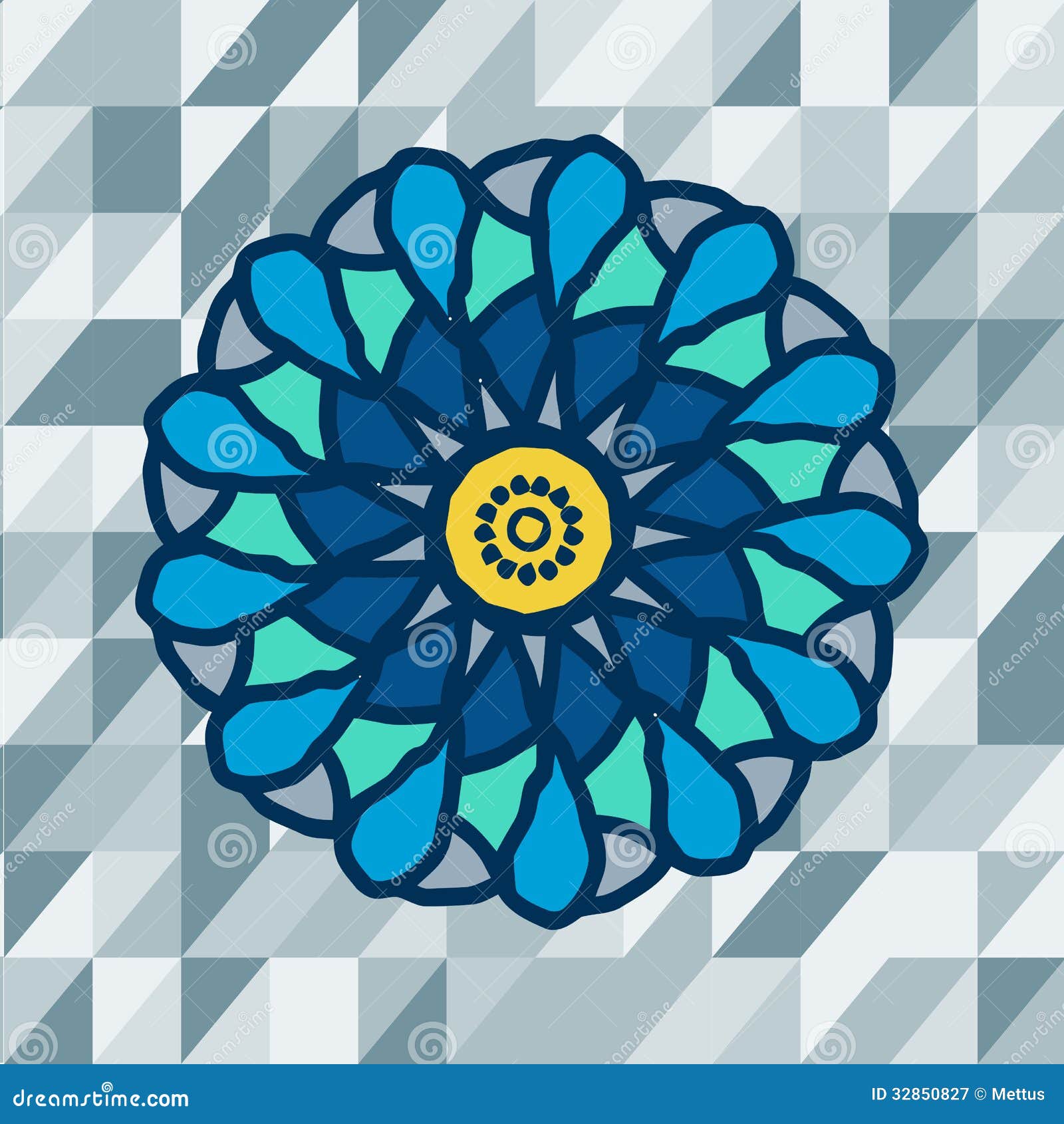Mandala with Text on Blue Background. Vector Stock Vector ...
