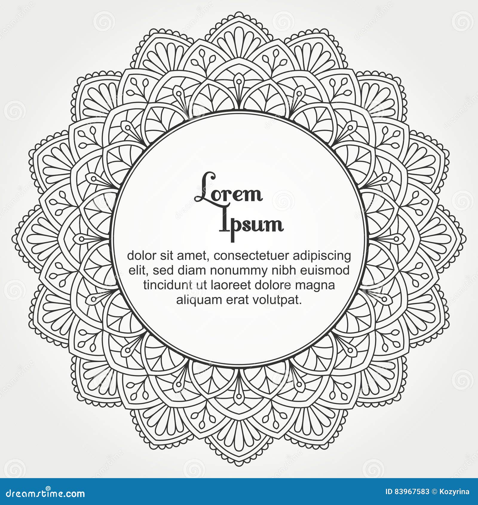 Mandala with text. stock vector. Illustration of ethnic - 83967583