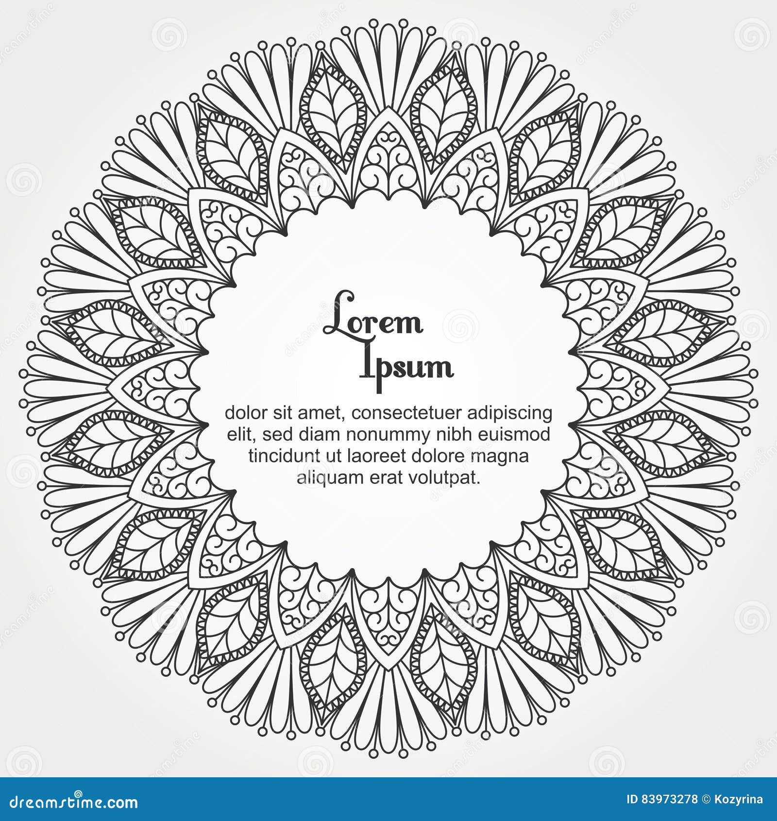 Mandala with text. stock vector. Illustration of flower - 83973278