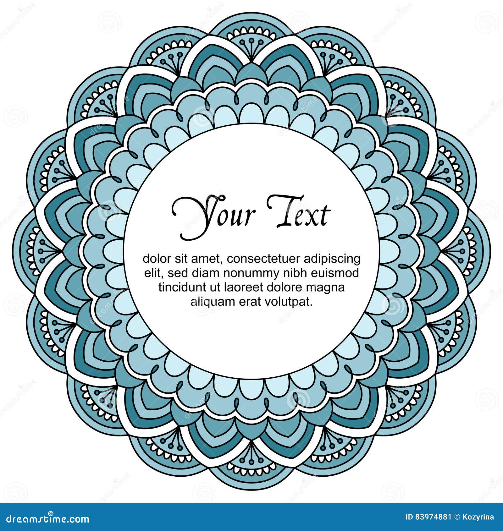 Mandala with text. stock vector. Illustration of abstract - 83974881