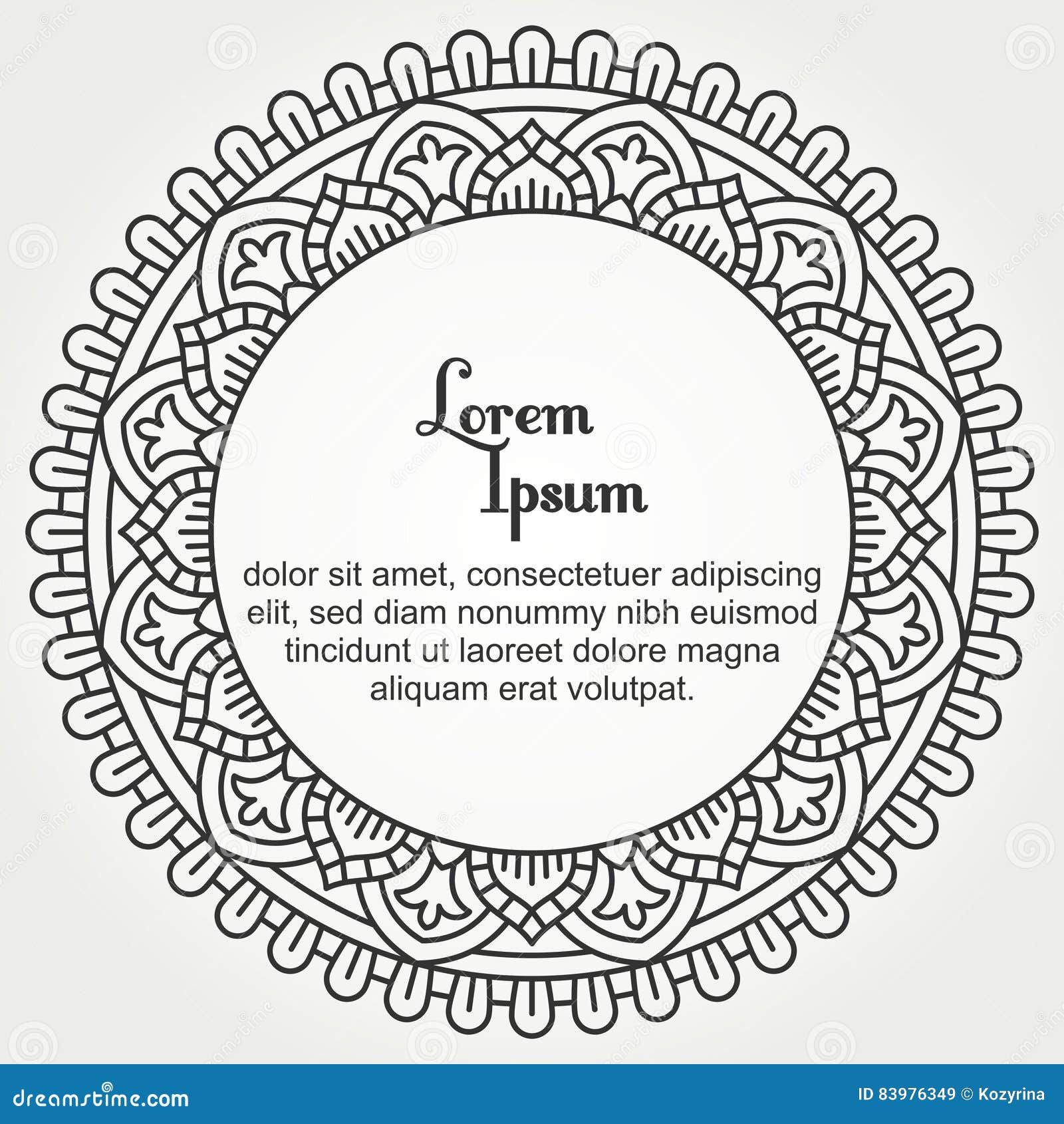 Mandala with text. stock vector. Illustration of orient - 83976349