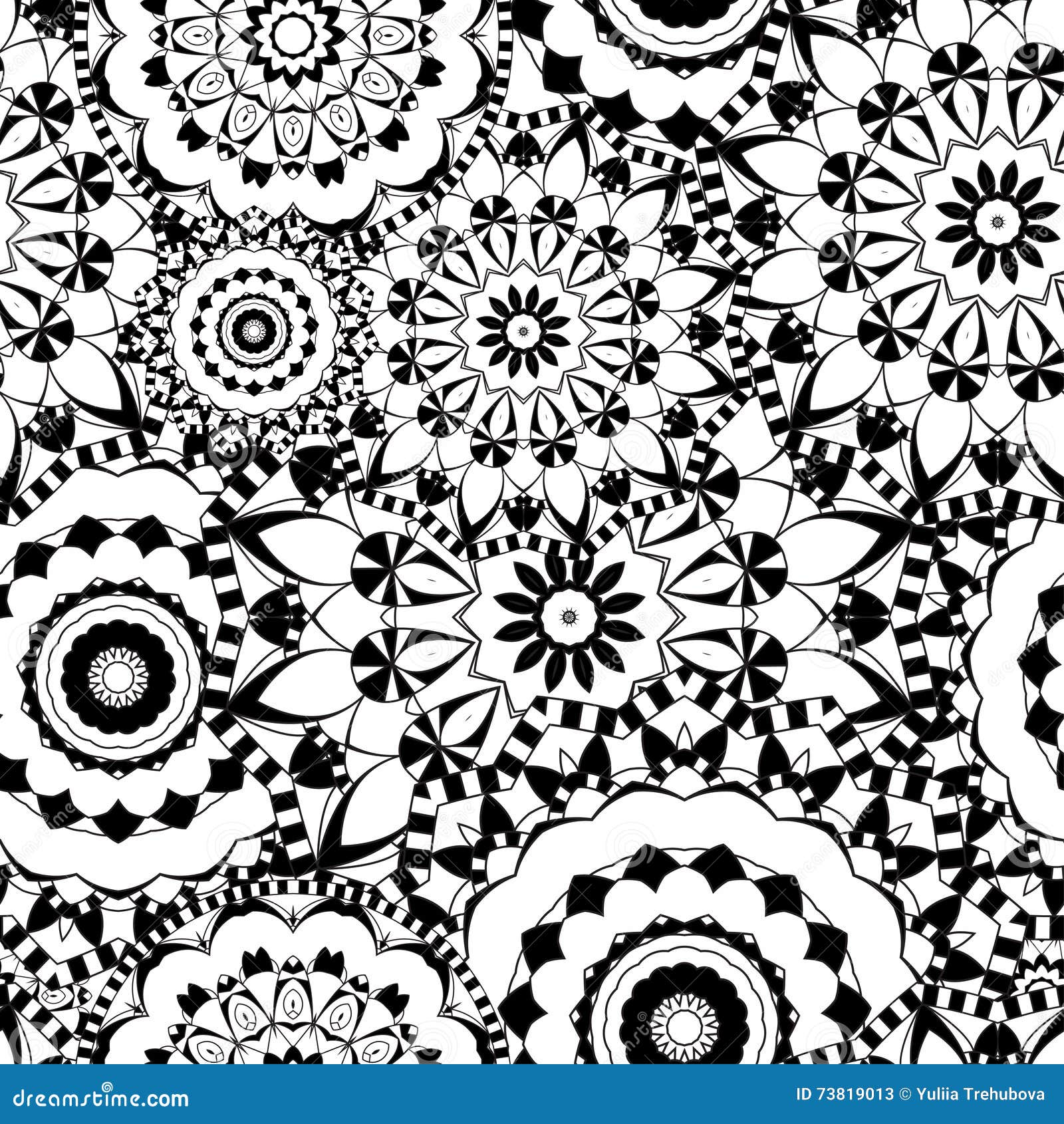 Mandala Texture in Bright Colors. Seamless Pattern on Indian Style ...