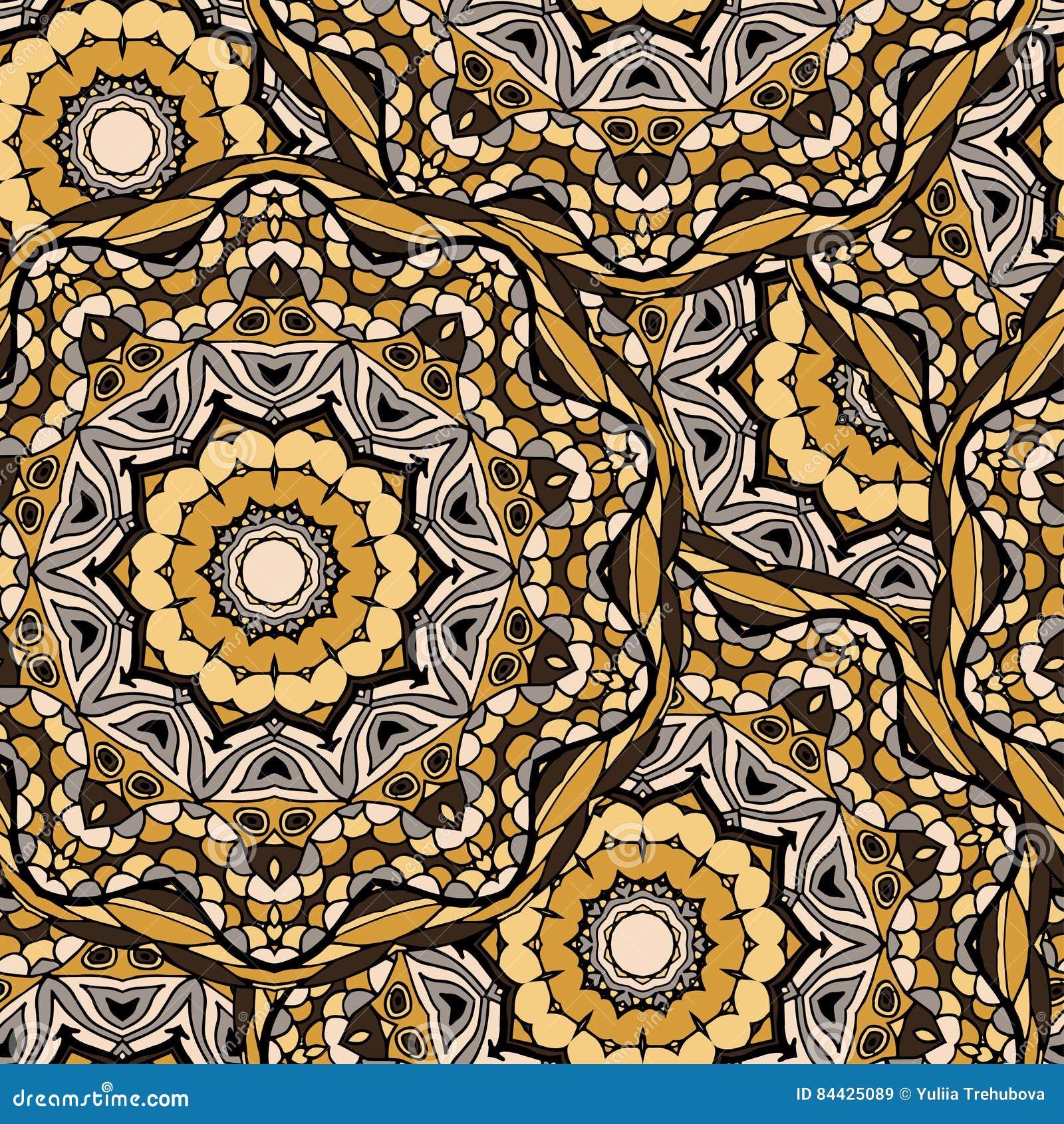 Mandala Texture in Bright Colors. Seamless Pattern on Indian Style ...