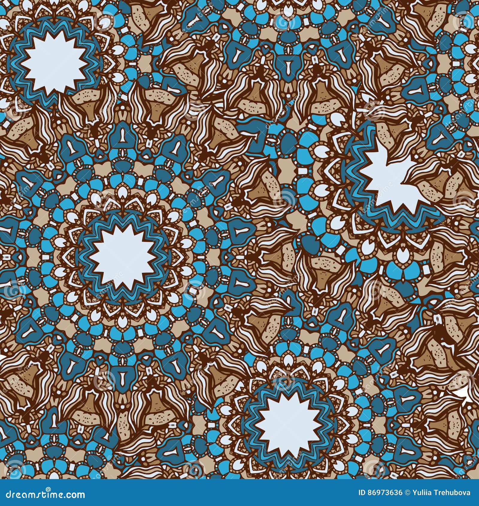 Mandala Texture in Bright Colors. Seamless Pattern on Indian Style ...