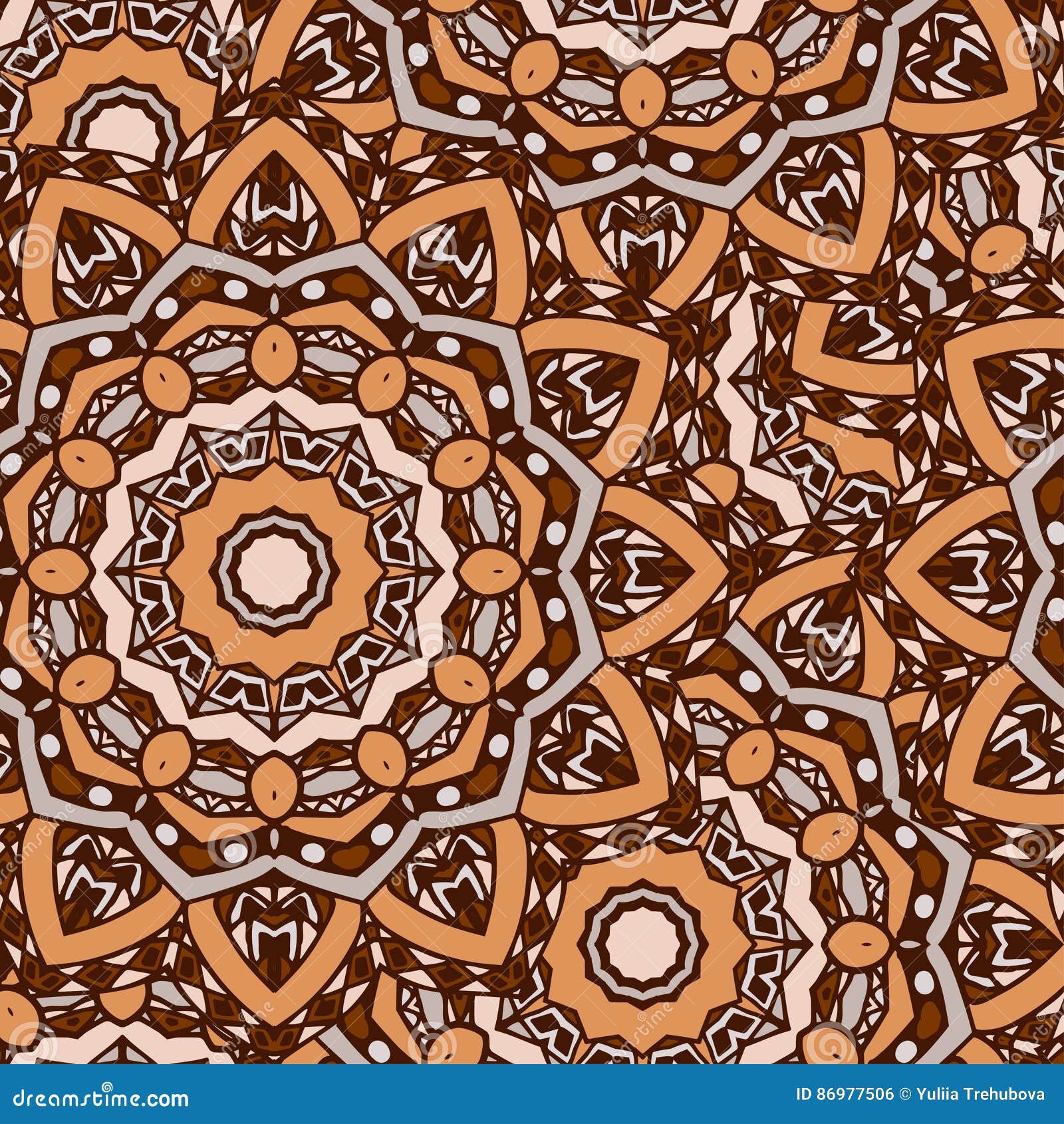Mandala Texture in Bright Colors. Seamless Pattern on Indian Style ...