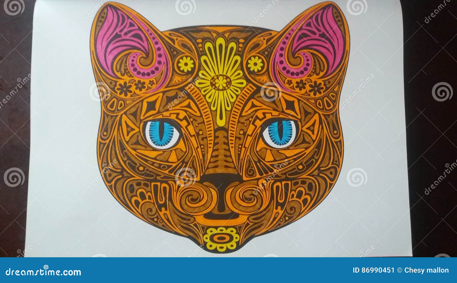 Mandala Tiger stock image. Image of tiger, mandala, painting - 86990451