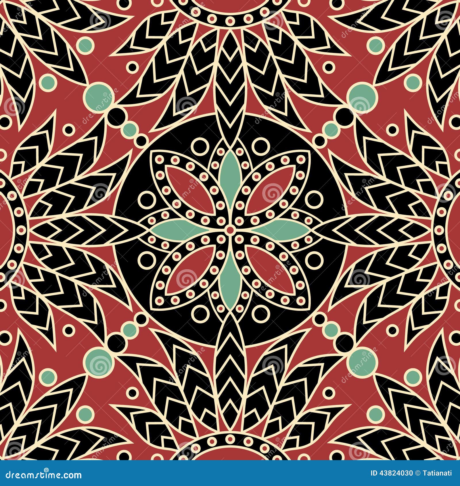 Mandala tile pattern stock vector. Illustration of design - 43824030