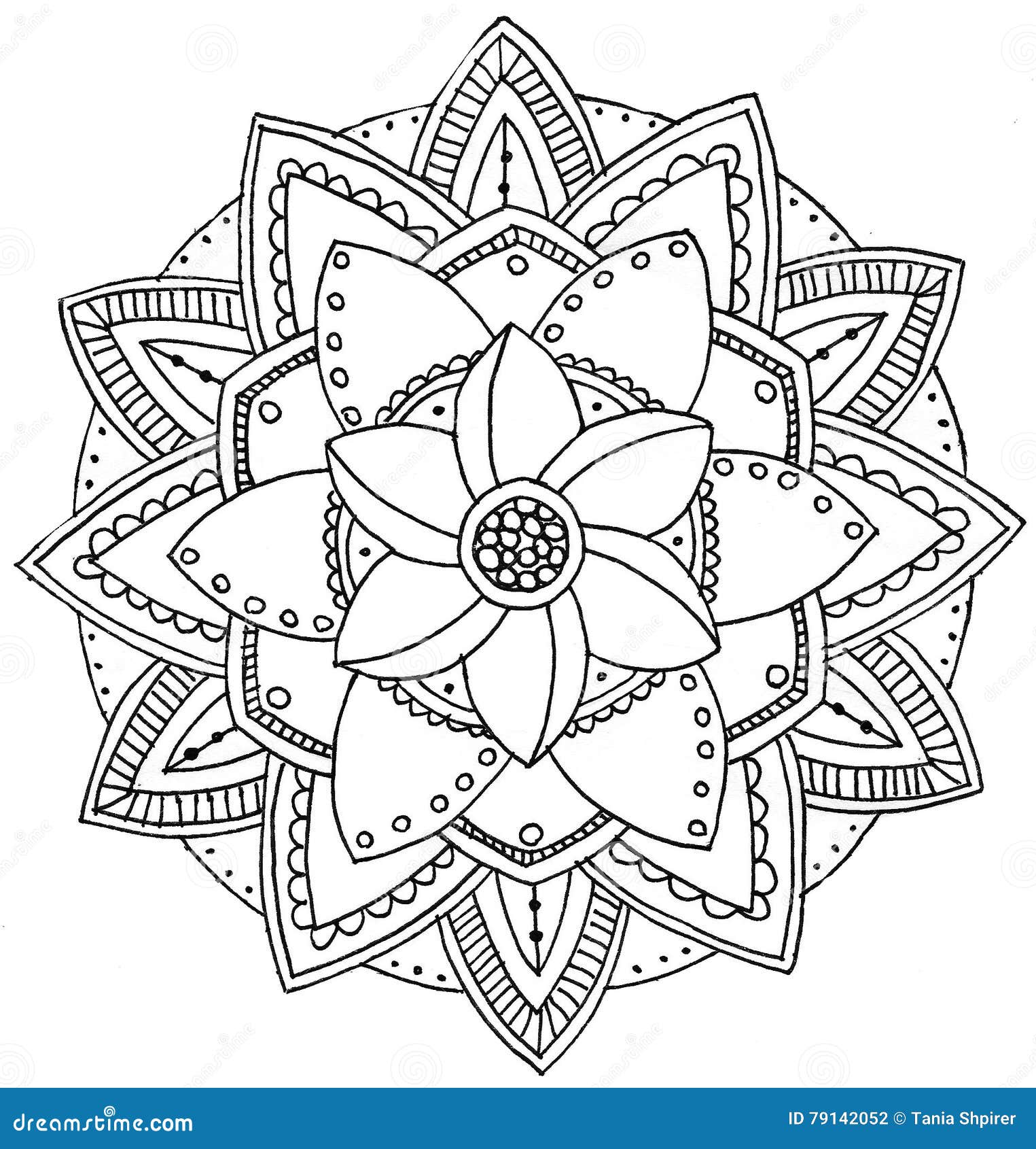 Mandala to color stock illustration. Illustration of ...