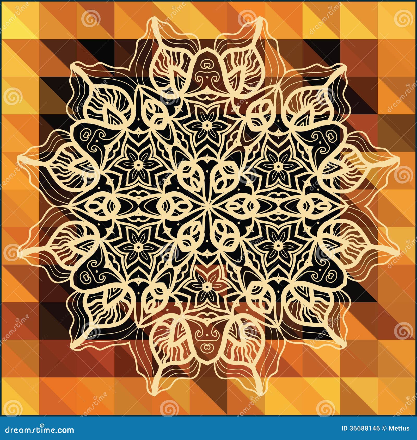 Mandala triangle vector stock vector. Illustration of fabric - 36688146